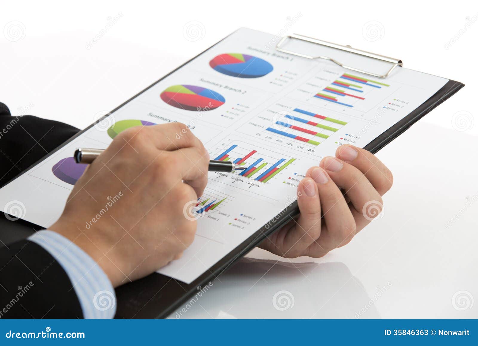 Hand with finance report stock image. Image of color - 35846363