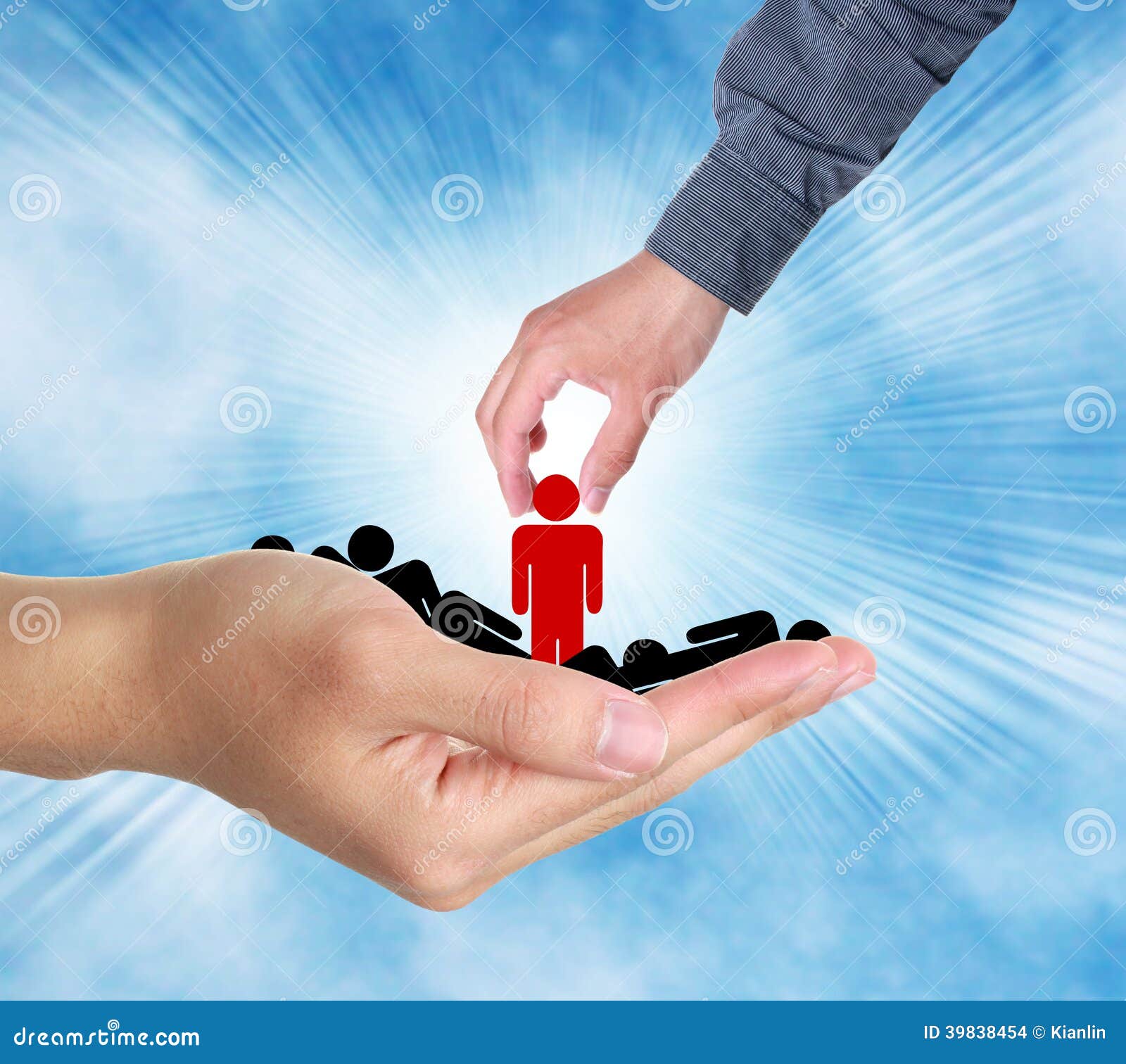Hand Find Select Person in Group of People Stock Photo - Image of ...