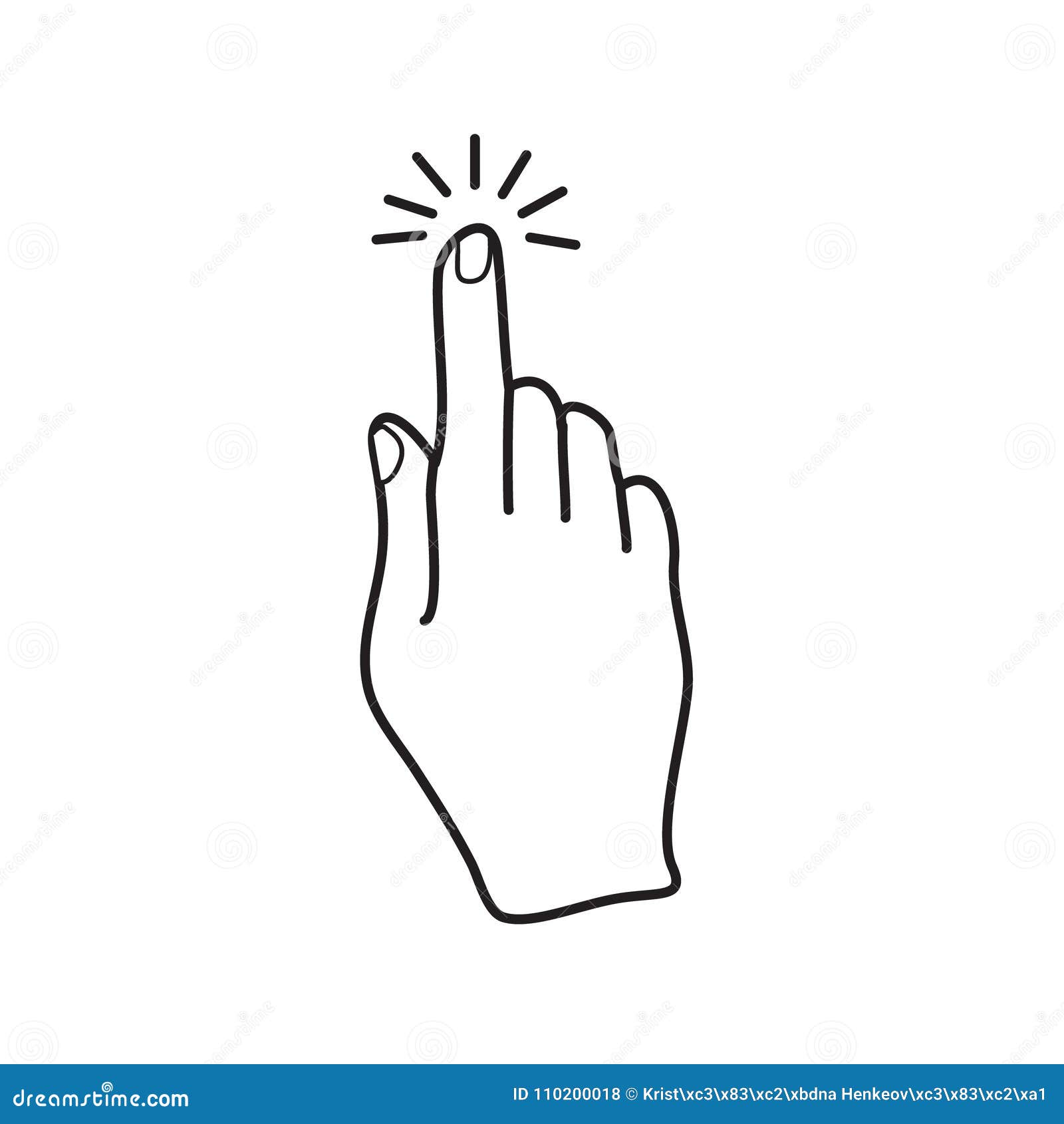 Hand Finger Click Icon, Black Outline Simple Flat Vector, Touch Stock ... Hand Finger Click Icon, Black Outline Simple Flat Vector, Touch Stock ...