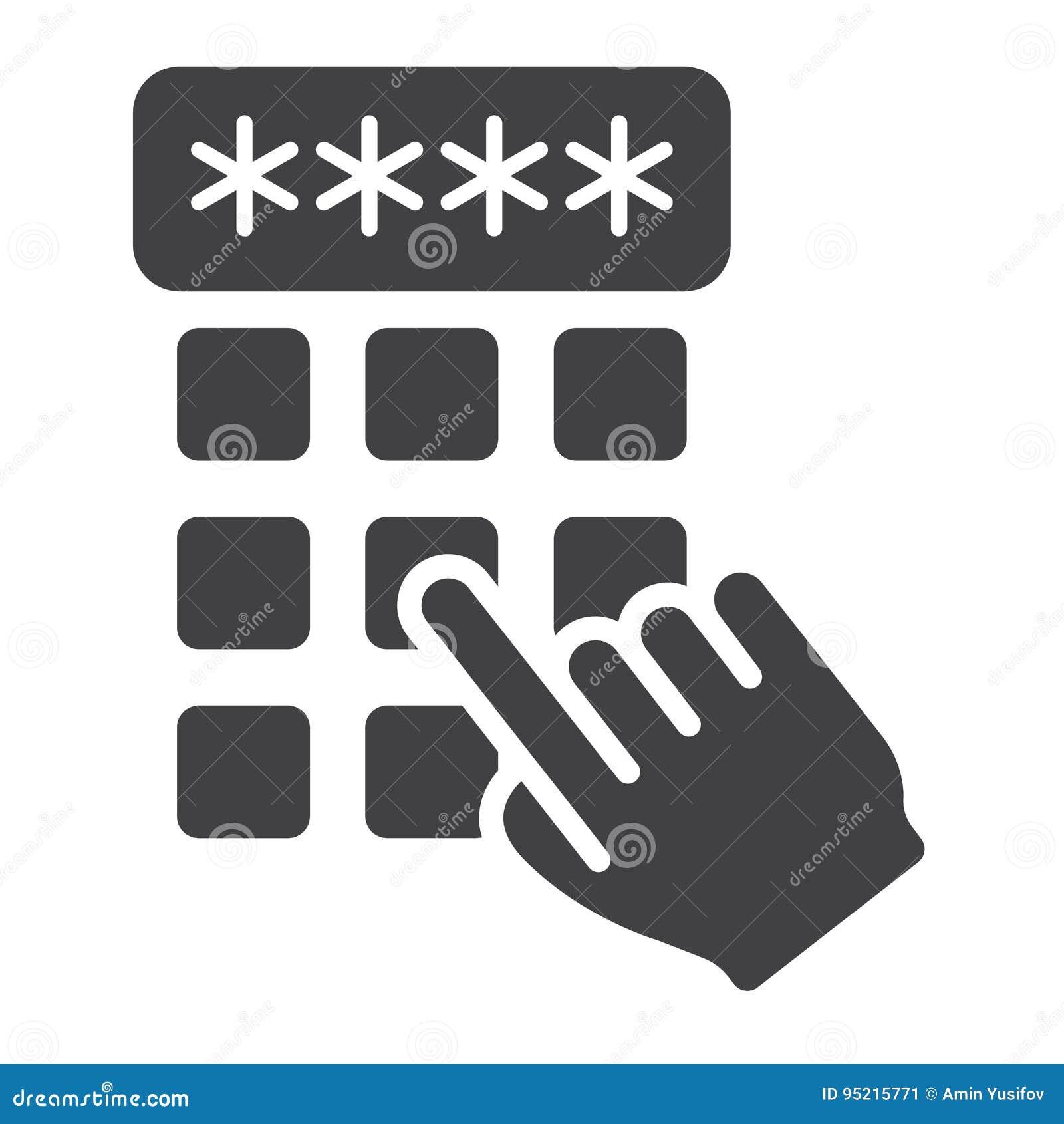 Hand Finger Entering Pin Code Solid Icon, Unlock Stock Vector ... Hand Finger Entering Pin Code Solid Icon, Unlock Stock Vector ...