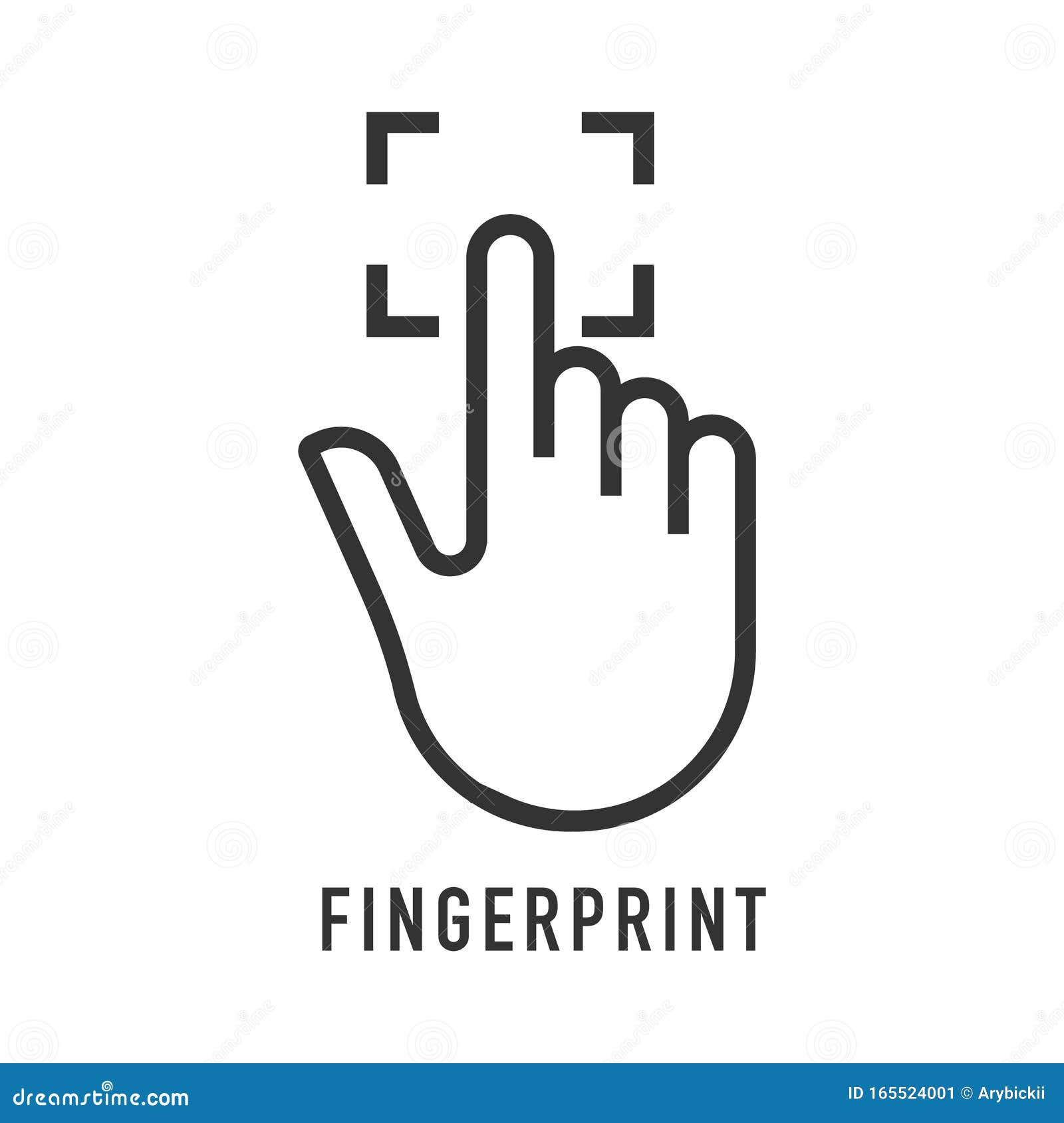 Hand Finger Id Icon. Vector Stock Vector - Illustration of protection ...