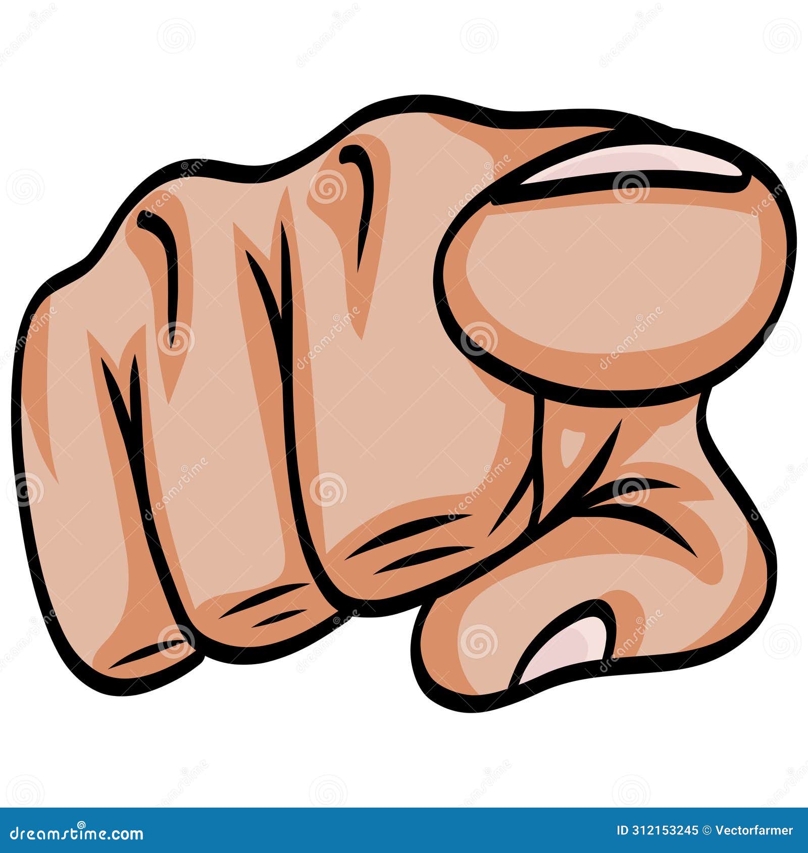 Hand Finger Pointing Cartoon Drawing Vector Illustration Stock ...