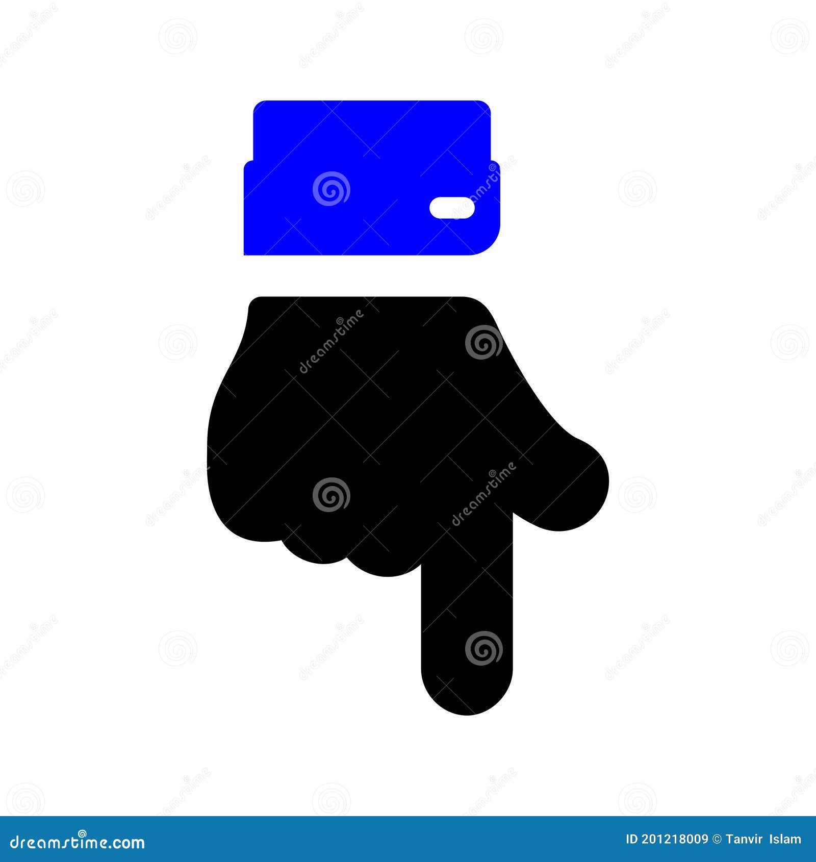 Hand Finger Pointing Down Icon Stock Vector - Illustration of design ...