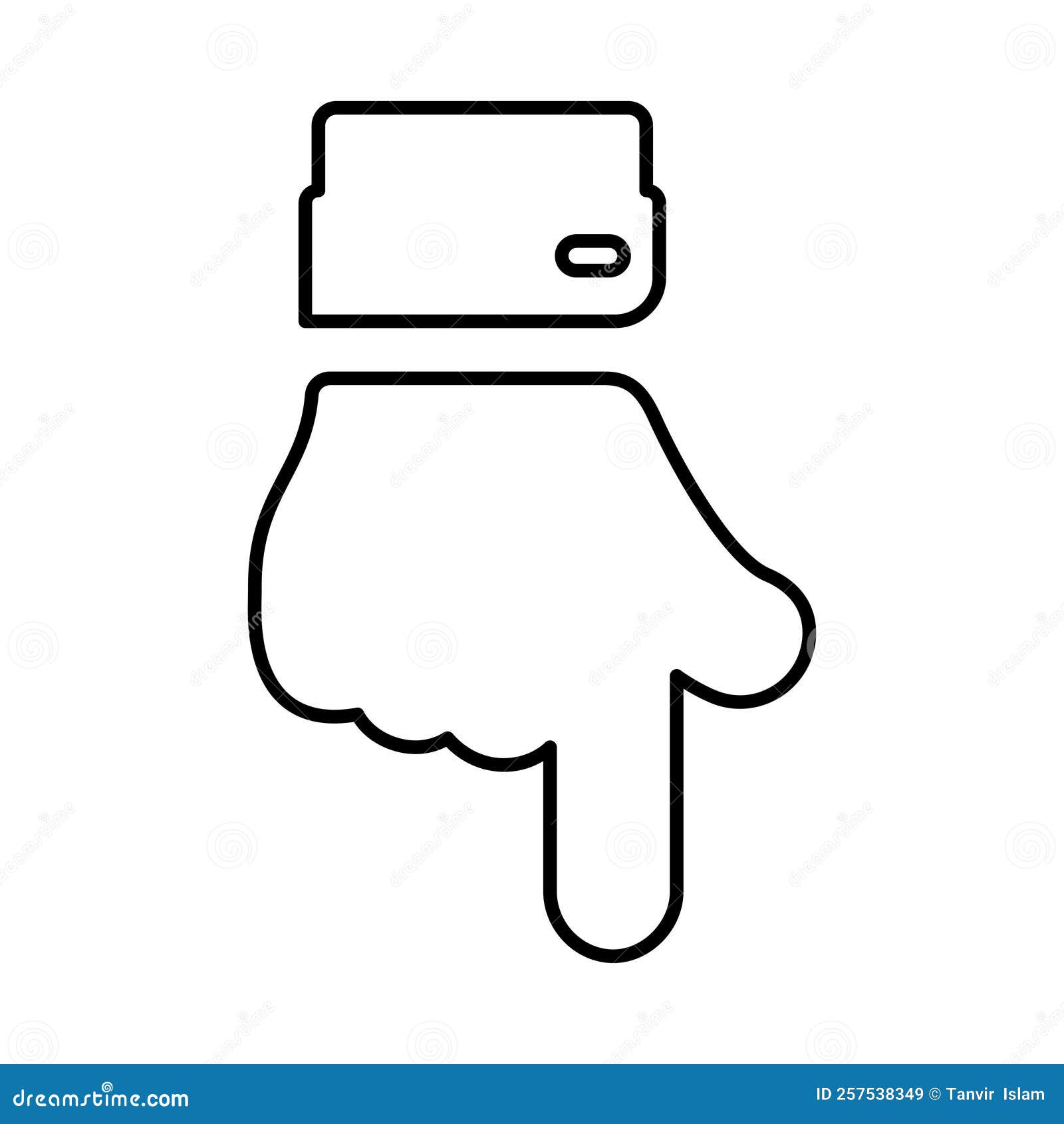 Hand Finger Pointing Down Icon Stock Vector - Illustration of beautiful, bangladesh: 257538349