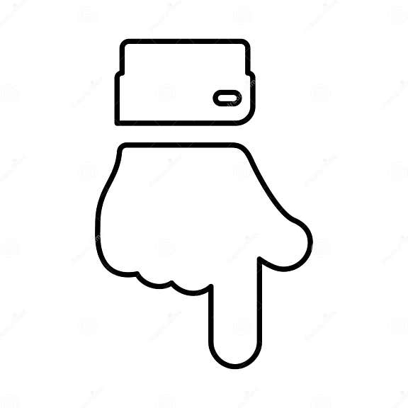 Hand Finger Pointing Down Icon Stock Vector - Illustration of beautiful ...
