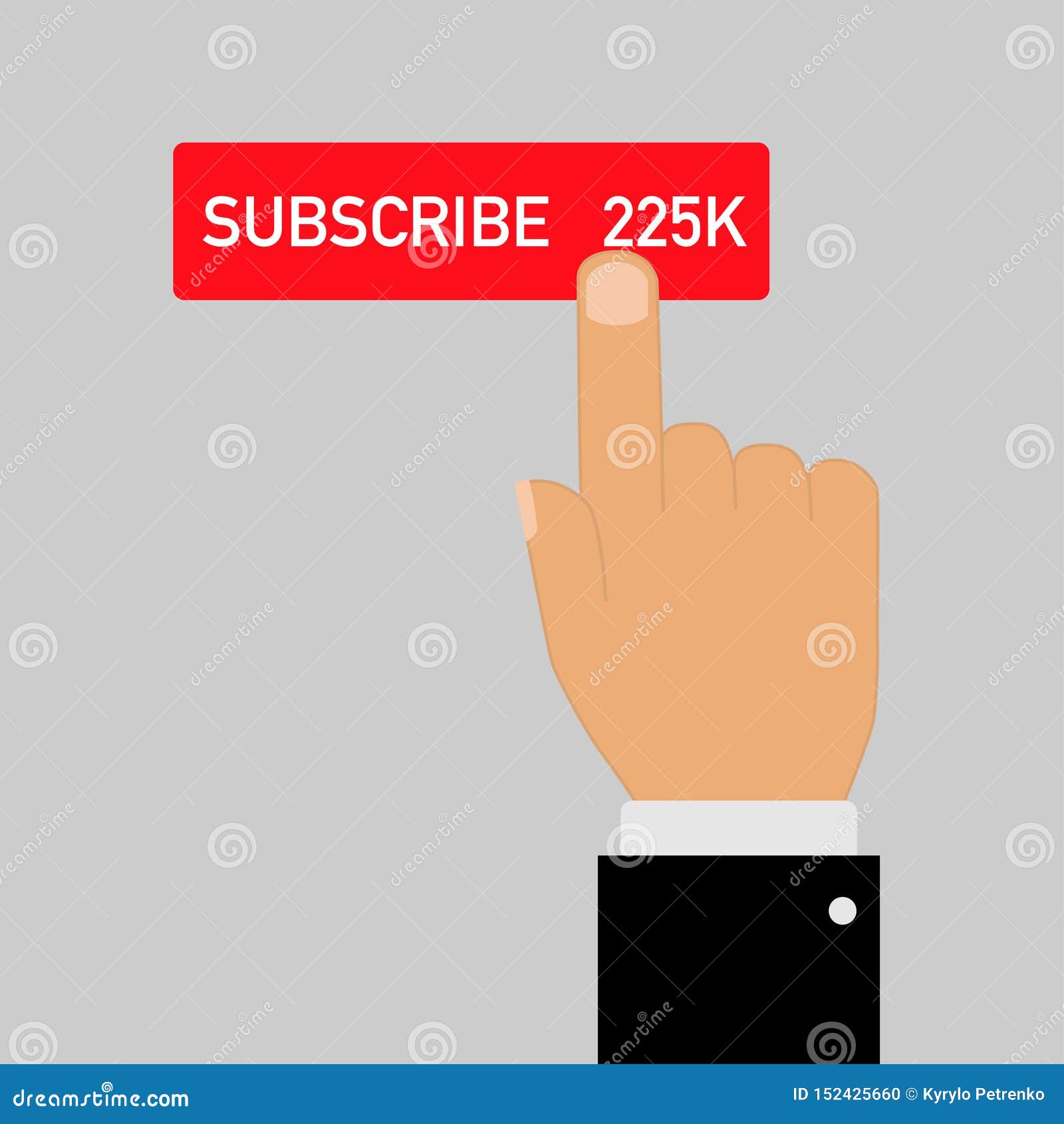 Hand with Finger Pointing To Subscribe Button Stock Vector ...