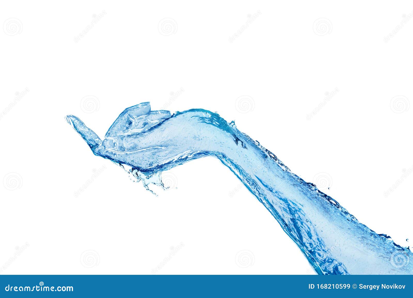 Hand with Finger Stretched Made of Blue Water Stock Image - Image of ...