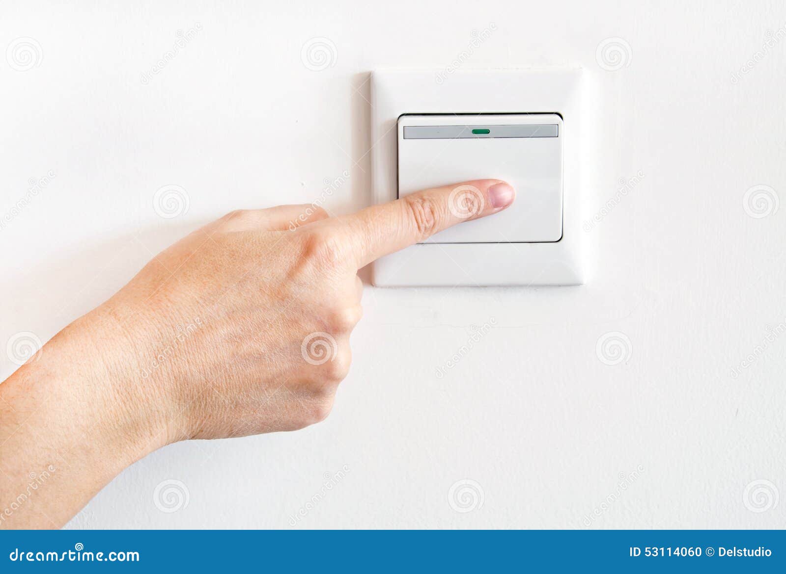 Hand with finger on switch stock photo. Image of power - 53114060