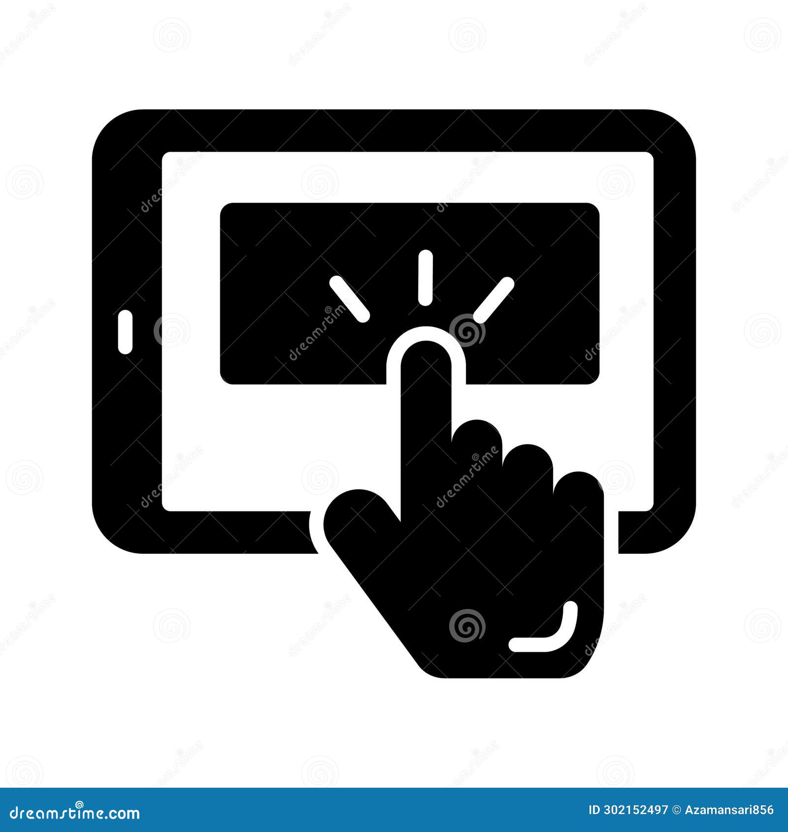 Hand Finger Touching Mobile Screen, Concept Icon of Usability Stock ...