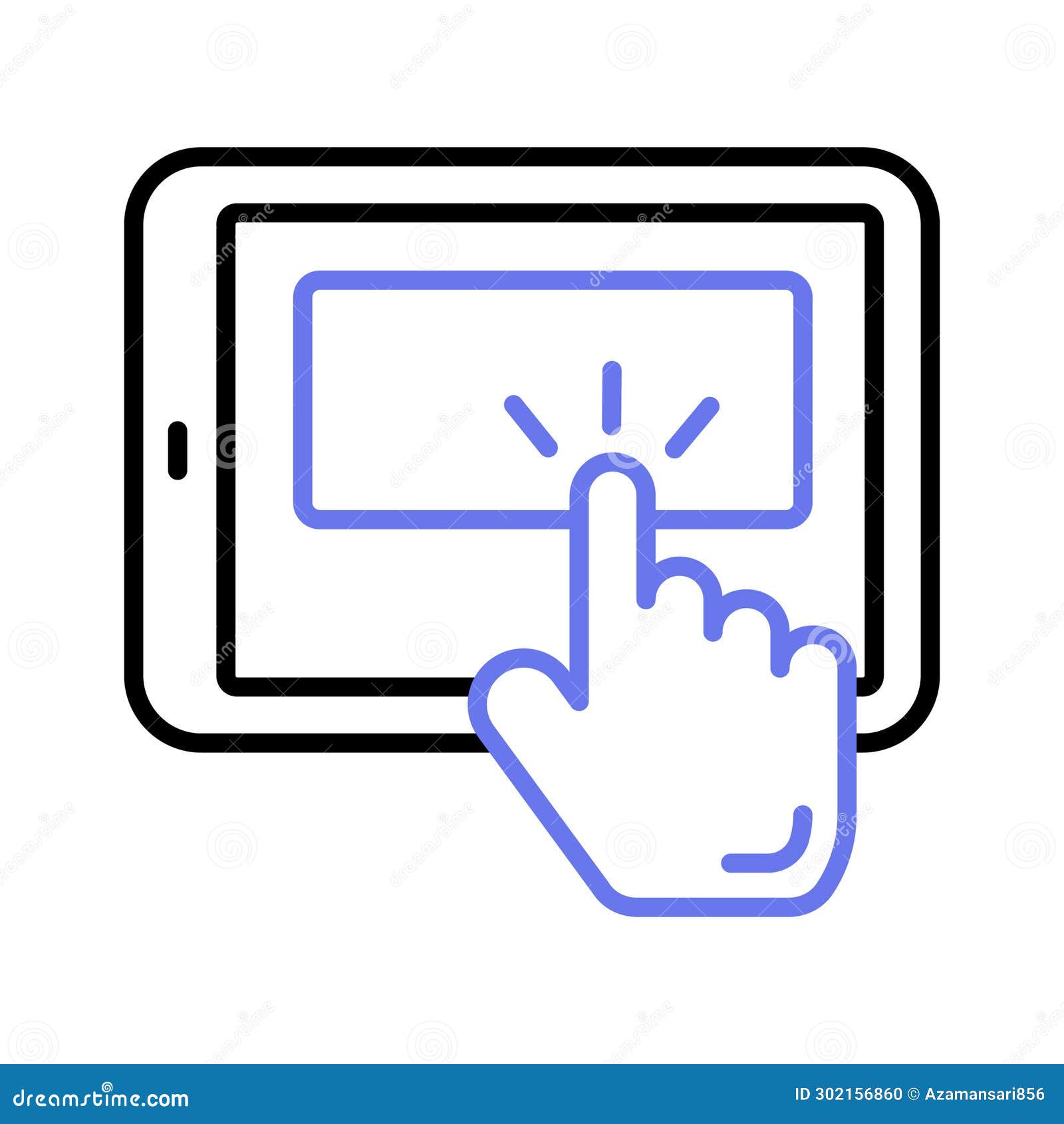 Hand Finger Touching Mobile Screen, Concept Icon of Usability Stock ...