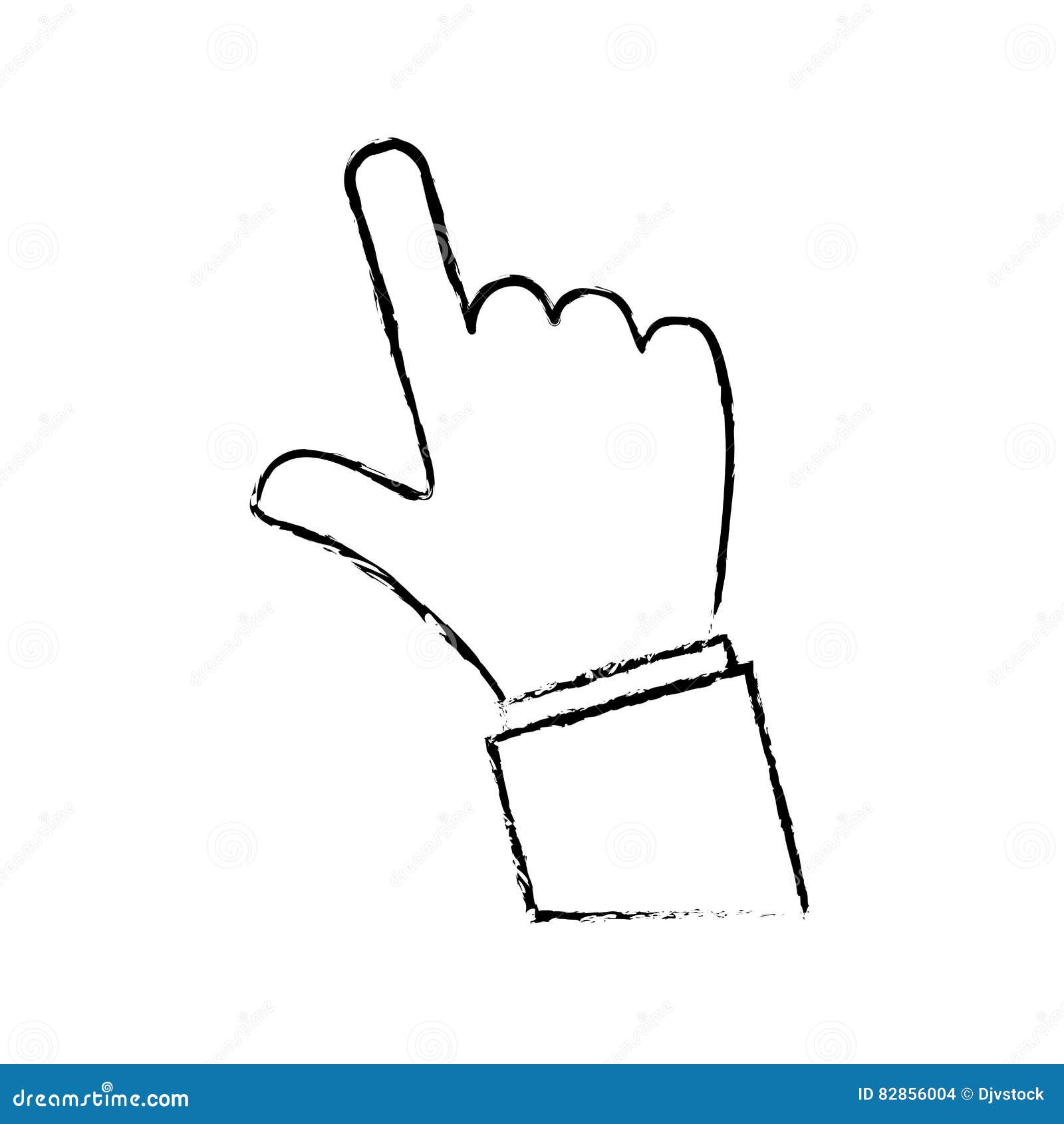 Hand with Finger Touching Something Stock Illustration - Illustration ...