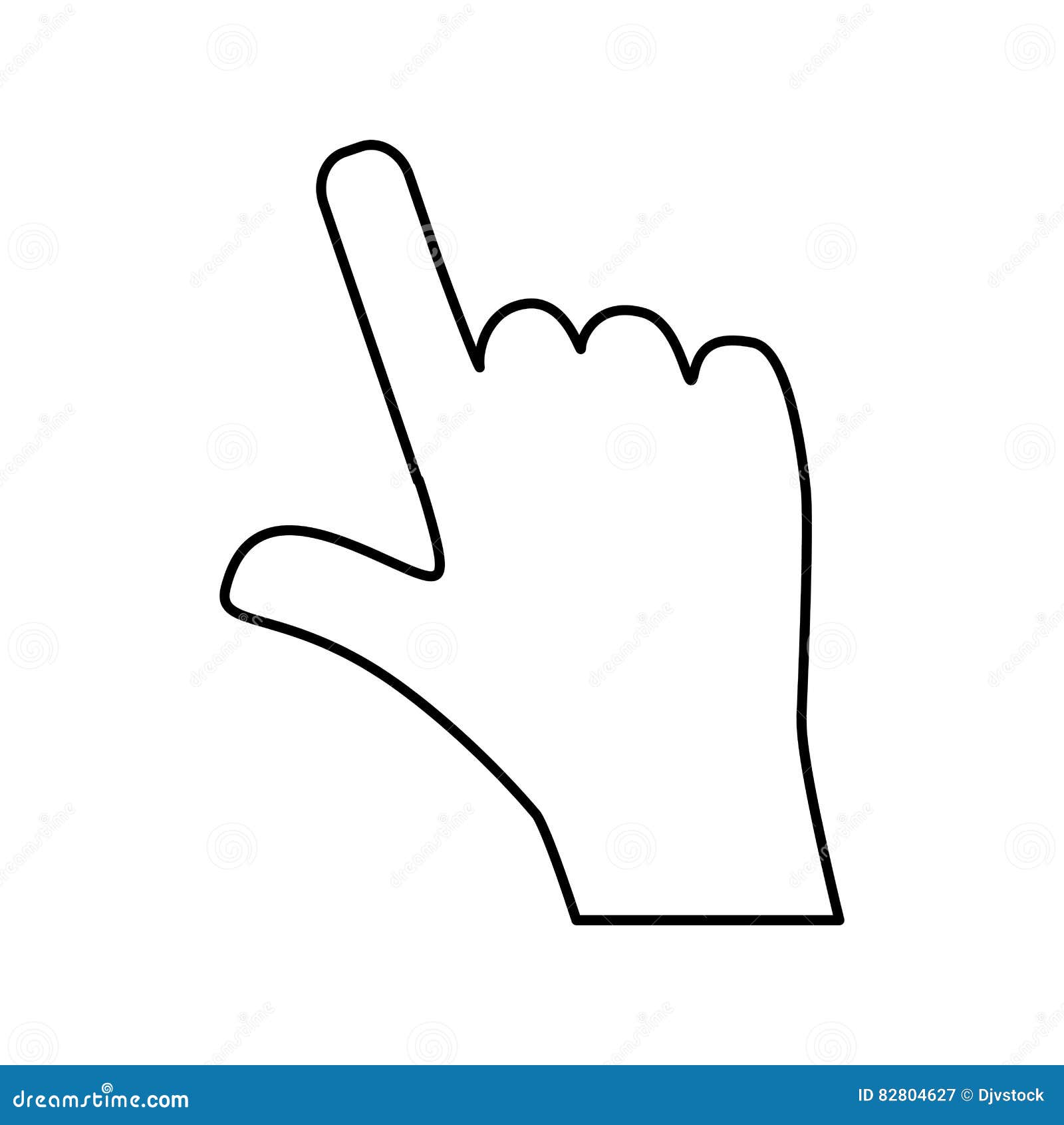 Hand with Finger Touching Something Stock Illustration - Illustration ...