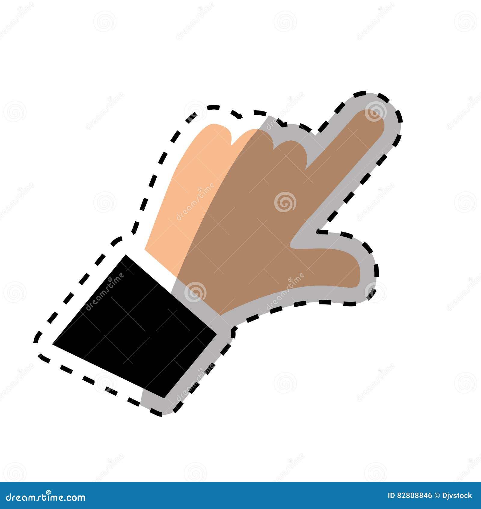 Hand with Finger Touching Something Stock Illustration - Illustration ...