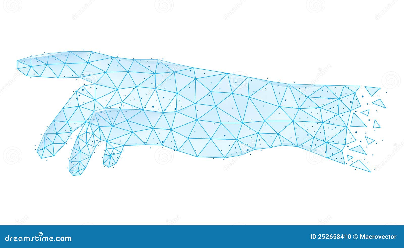 Hand Finger Wireframe Composition Stock Vector - Illustration of mesh ...