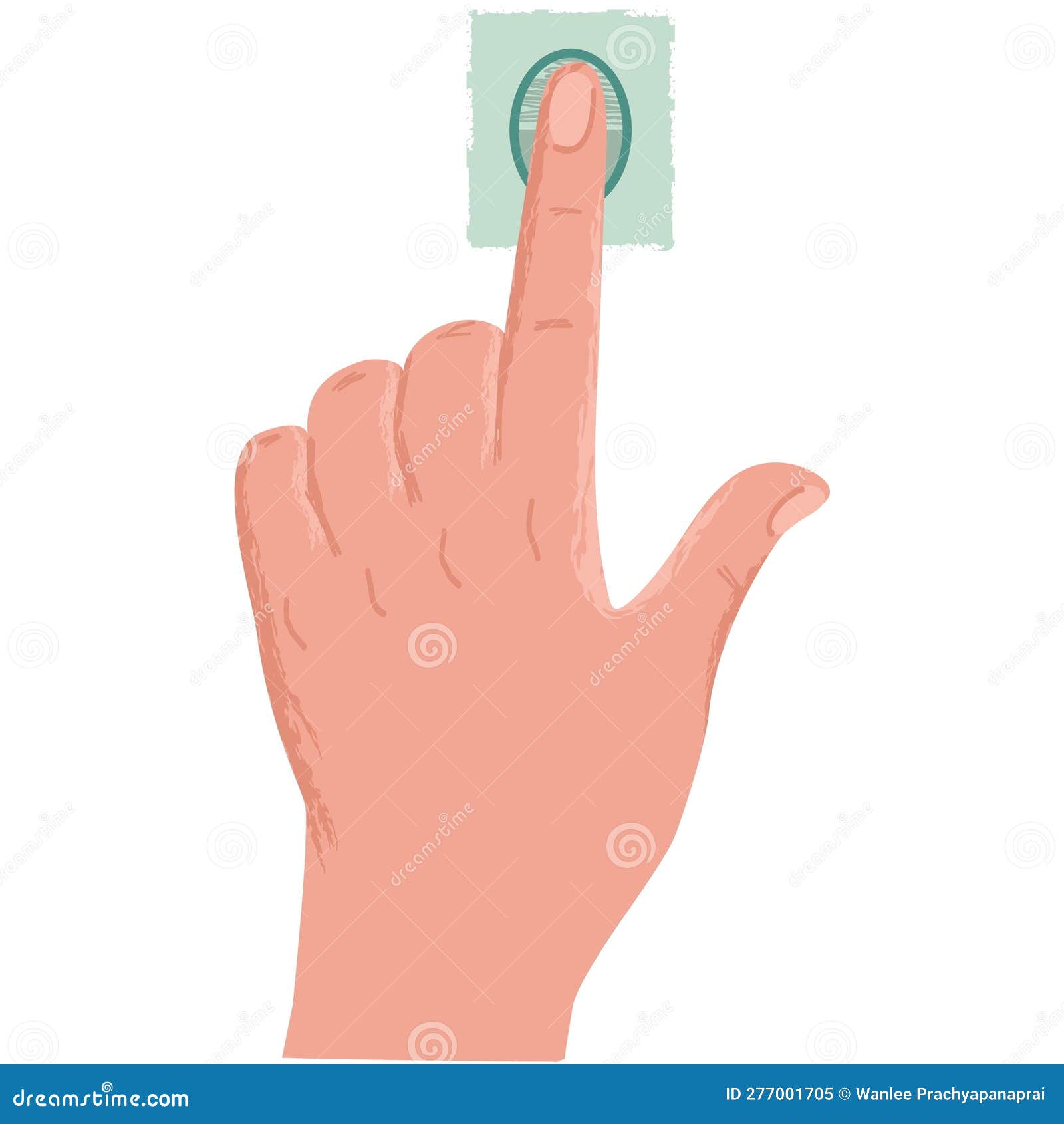 Hand on Fingerprint Scanner Vector Isolated Icon Stock Vector ...
