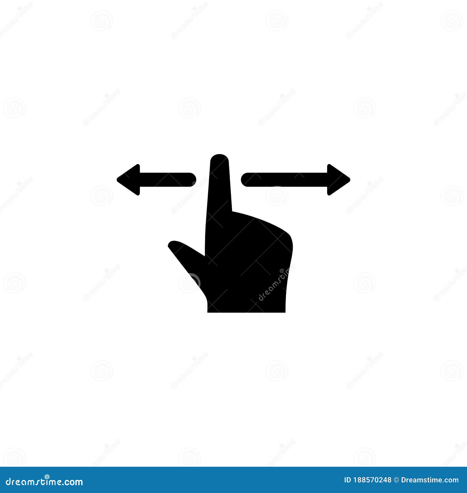 Hand, Fingers, Gesture, Swipe, Move, Right, Left Icon. Element of Hand ...