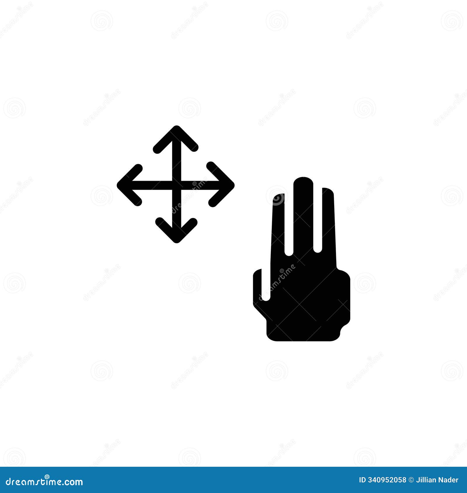 Hand, Fingers, Gesture, Swipe, Rotate Icon Web Design in Vector Stock ...