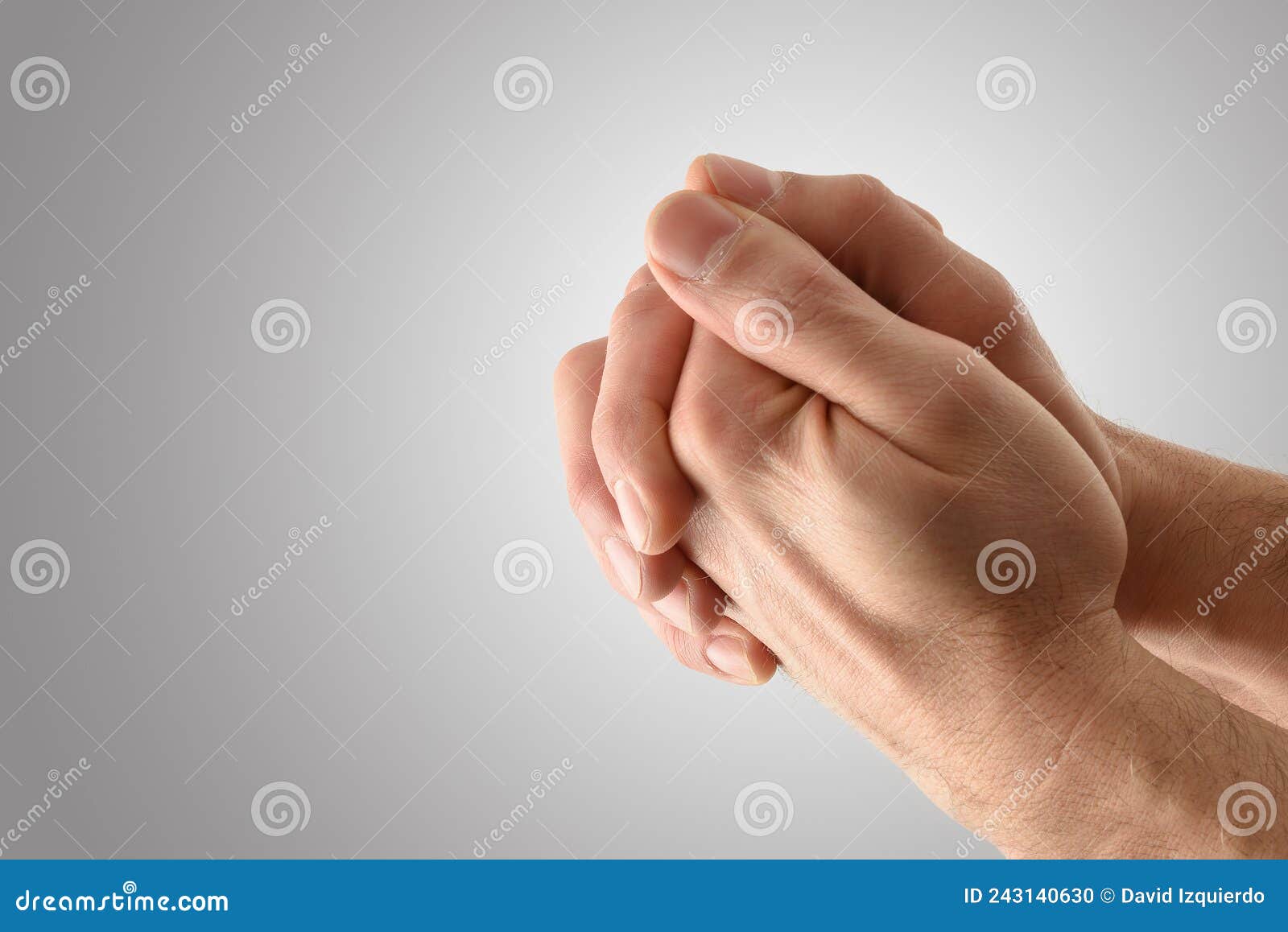 Hand with Fingers Linked Praying Concept Stock Photo - Image of hold ...