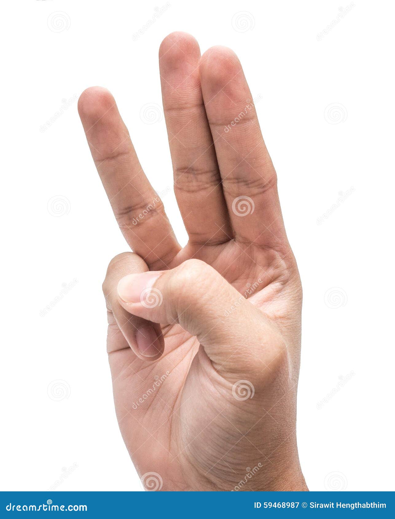 Hand 3 fingers stock image. Image of young, wrist, hand - 59468987