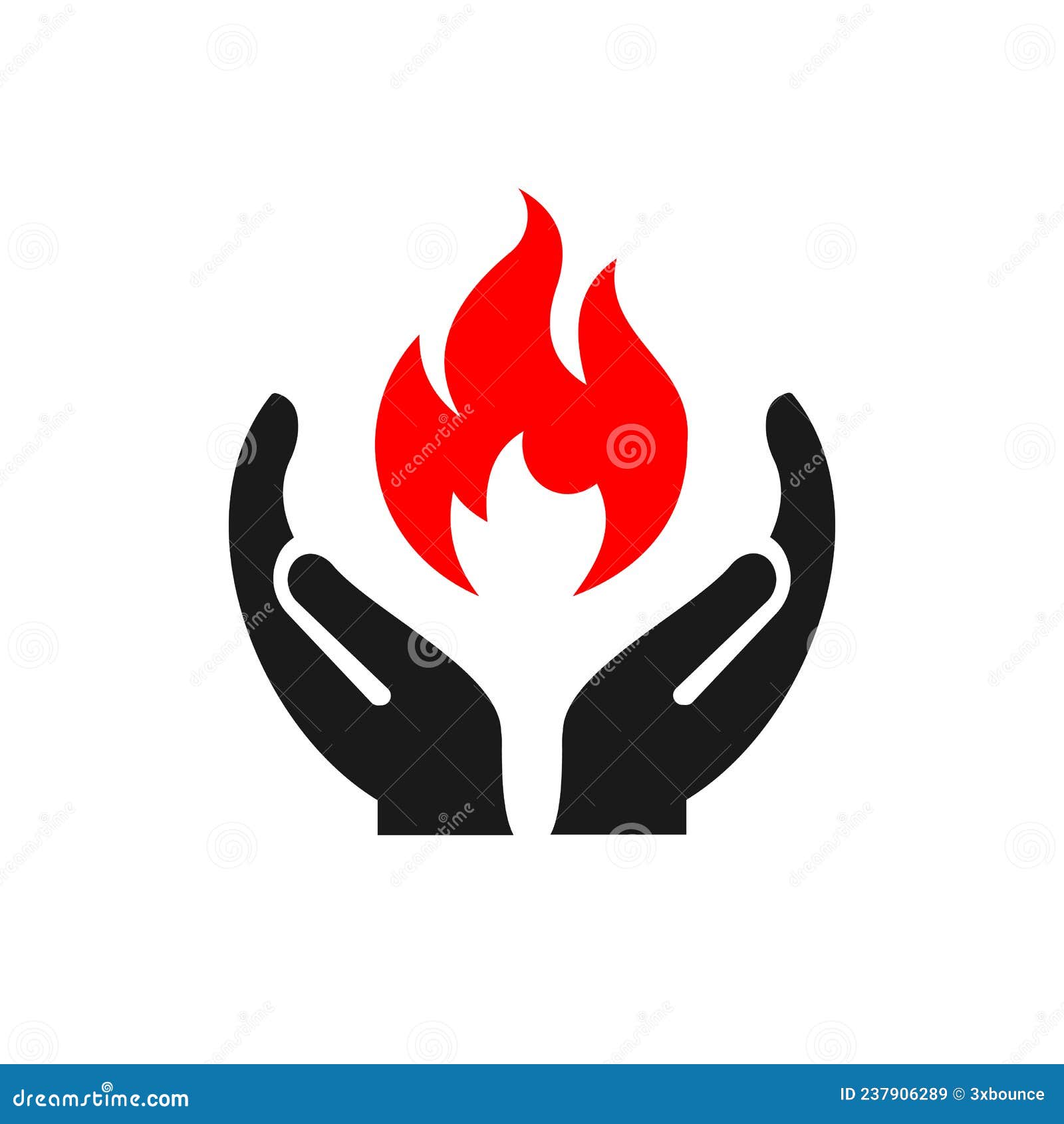 Hand Fire Logo Design. Fire Logo with Hand Concept Vector Stock Vector ...