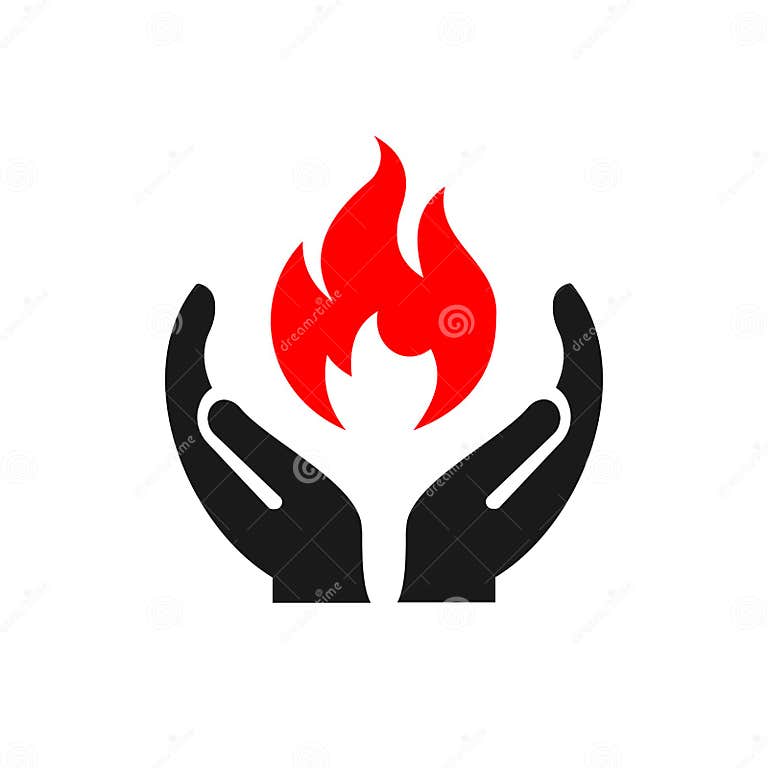 Hand Fire Logo Design. Fire Logo with Hand Concept Vector Stock Vector ...