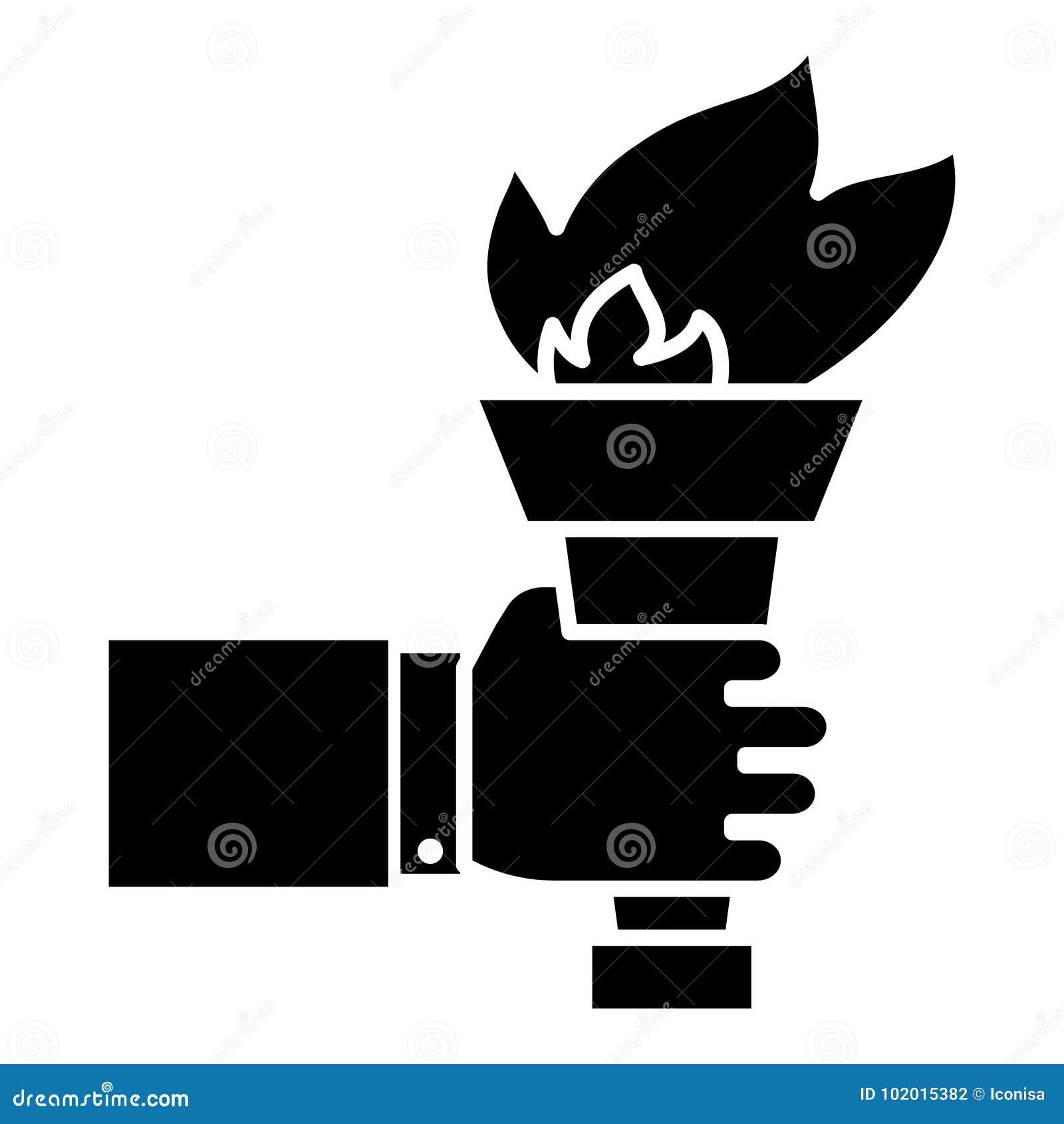 Hand with Fire Torch - Achieving Goal Icon, Vector Illustration, Black ... Hand with Fire Torch - Achieving Goal Icon, Vector Illustration, Black ...