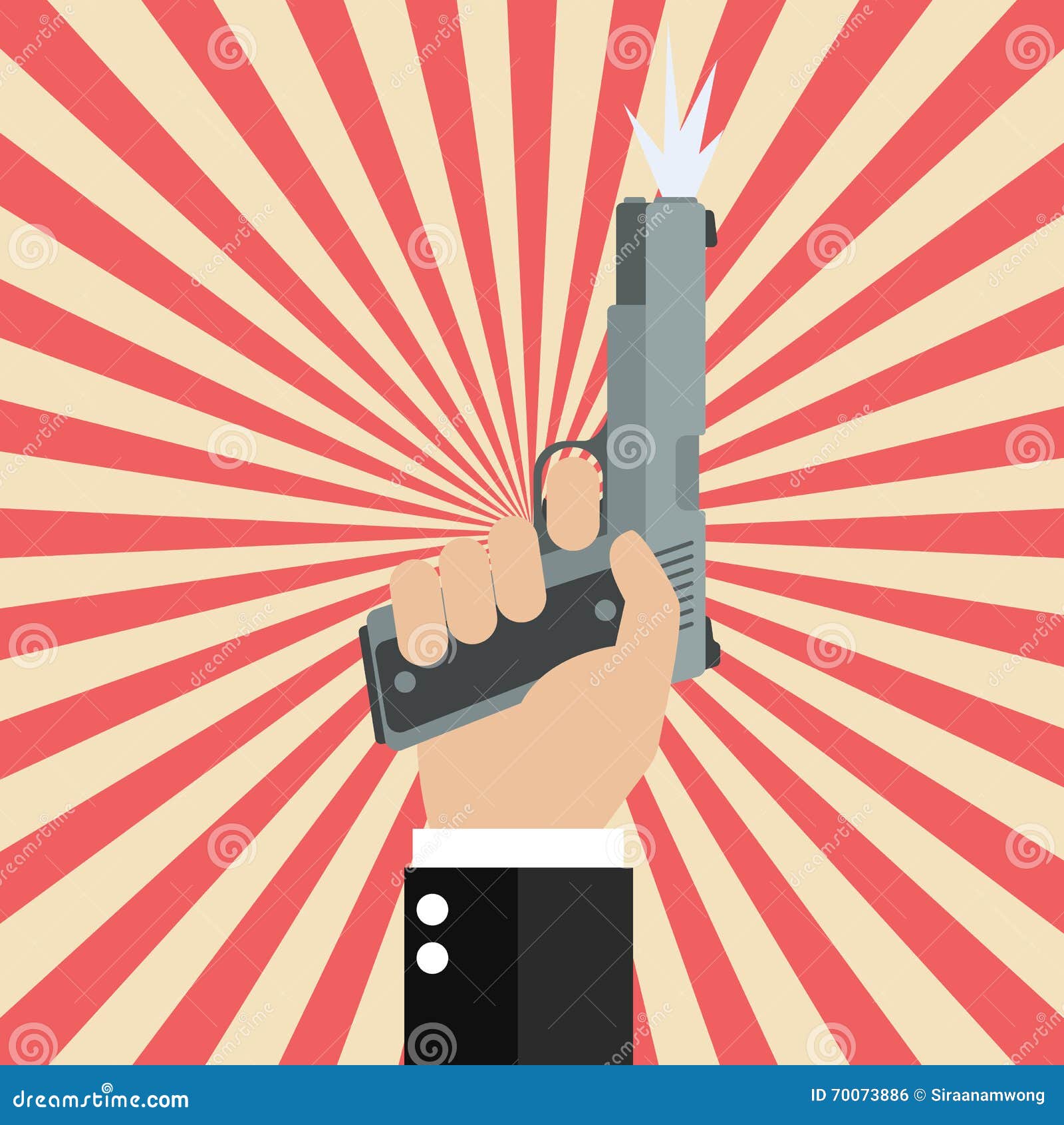 Hand Firing a Gun for Starting Race Stock Vector - Illustration of ...