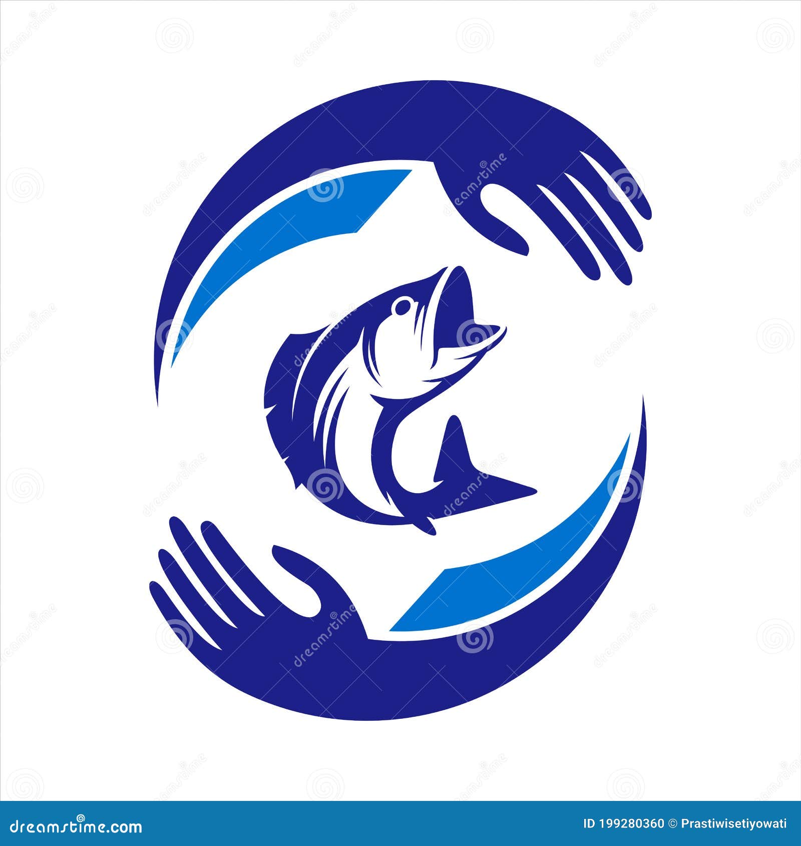 Hand Fish Save Fish Icon Logo Stock Vector - Illustration of pollution ...