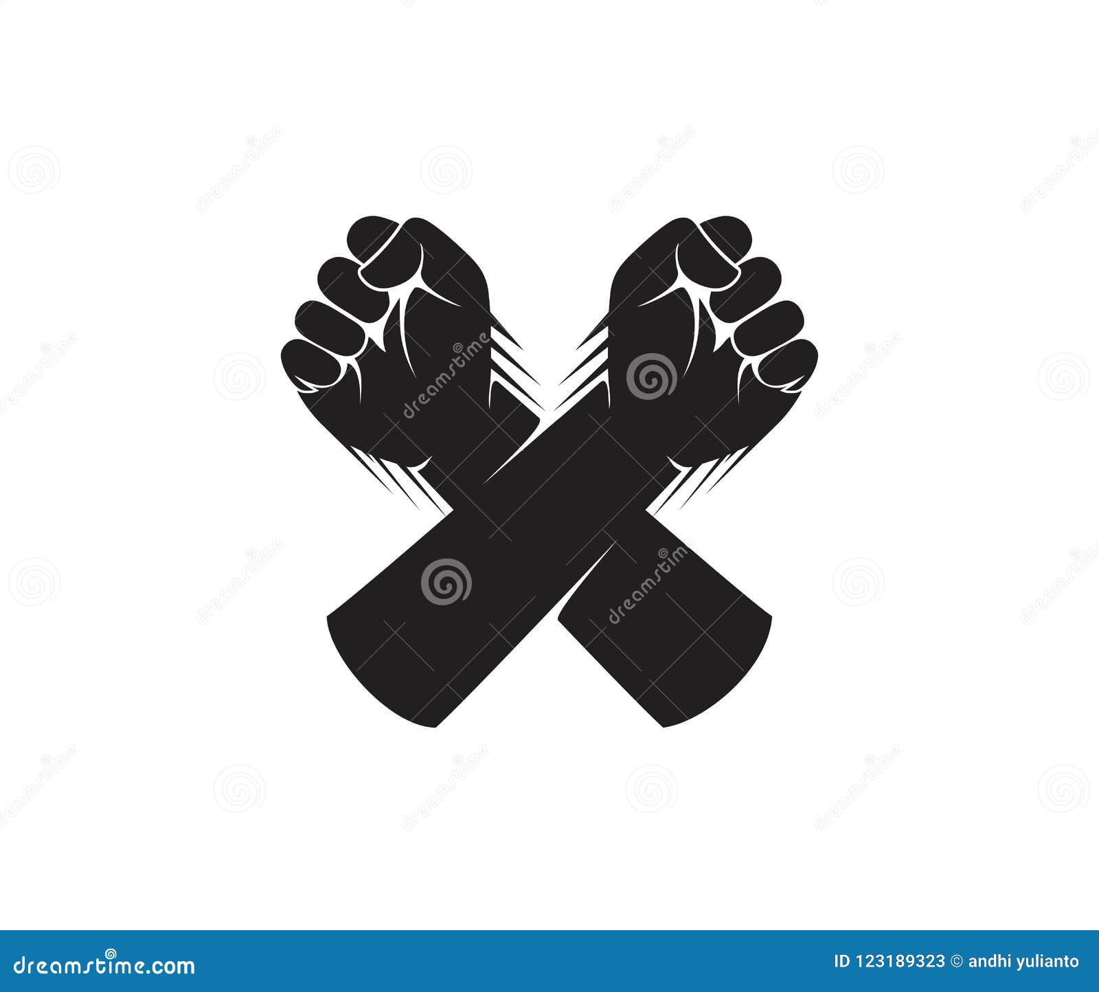 Hand Fist Cross Logo Design Stock Illustration - Illustration of ...