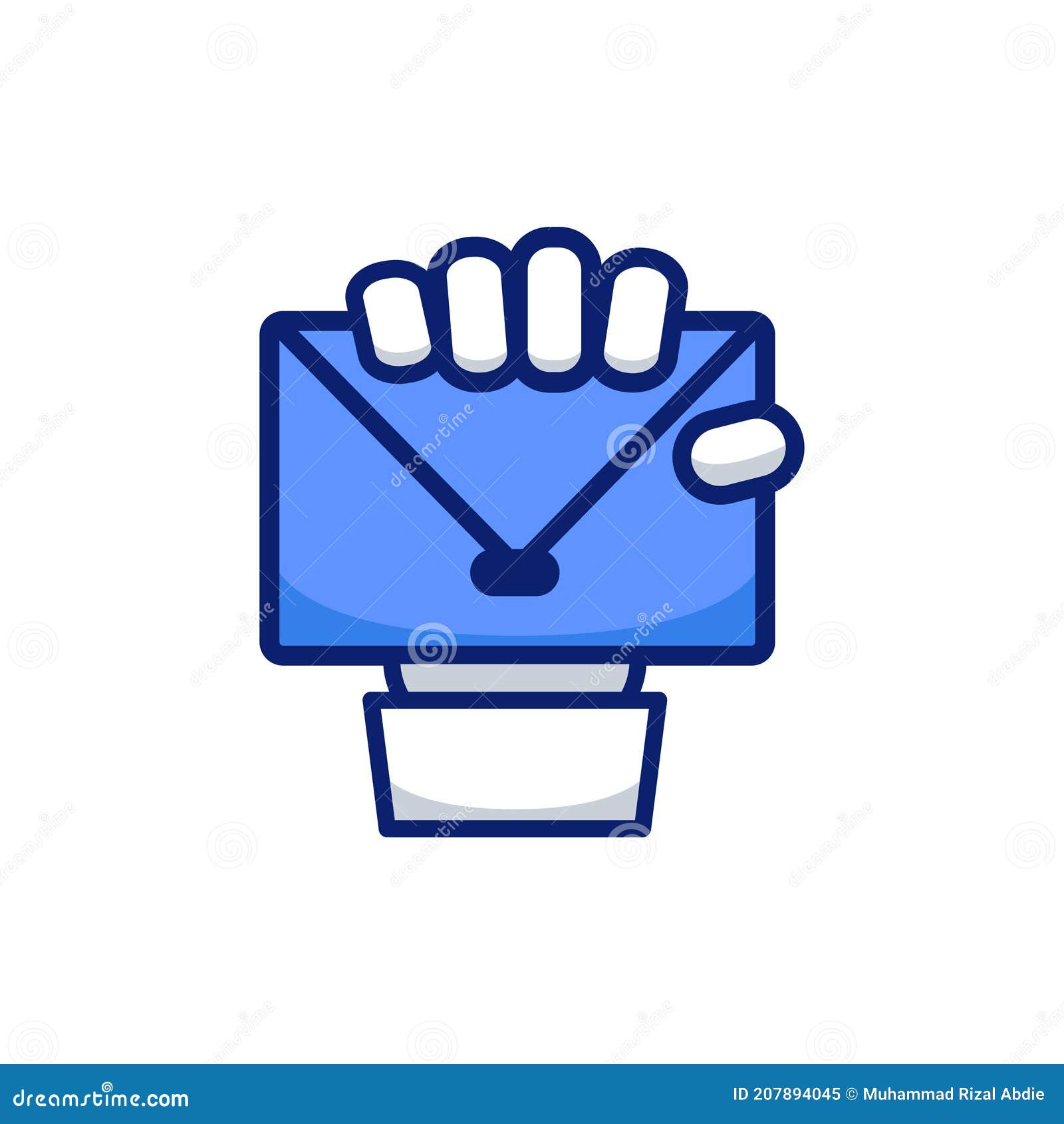 Hand Fist Holding Email Mail Envelope Icon Sign Symbol Vector Stock ...