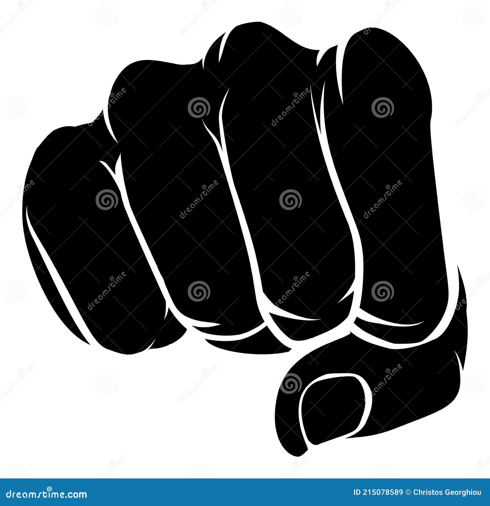 Fist Punching Front Hand Knuckles Cartoon | CartoonDealer.com #315530031