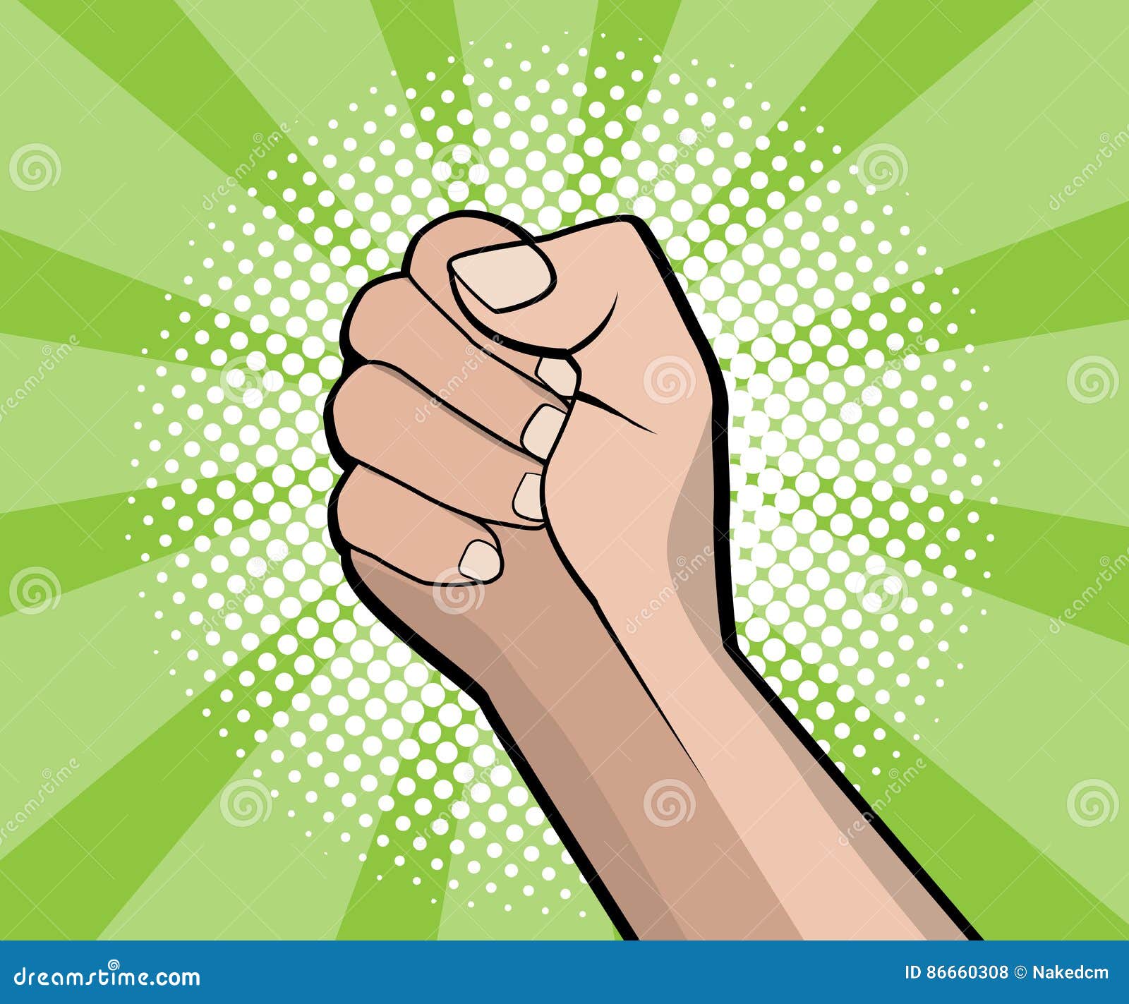 Fist Of Revolution. Hand Up For Showing Power Of Our. Illustration In ...