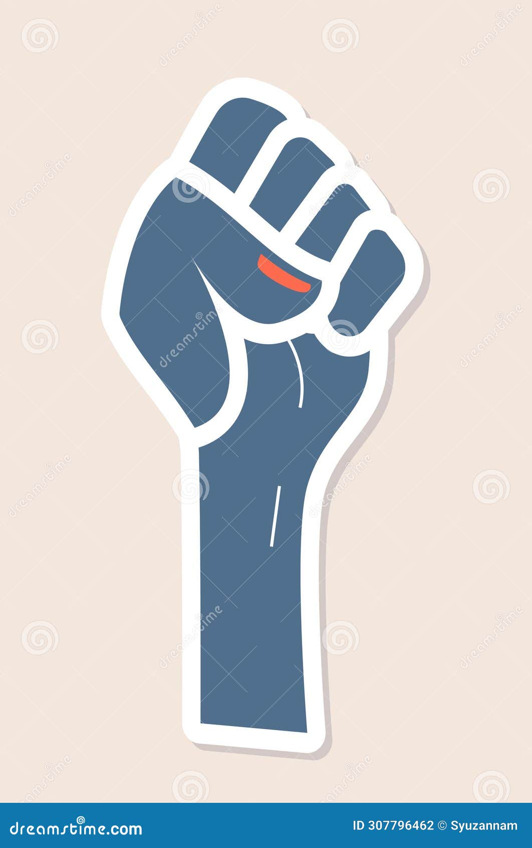Hand with Fist Sticker. Power Symbol Stock Vector - Illustration of ...