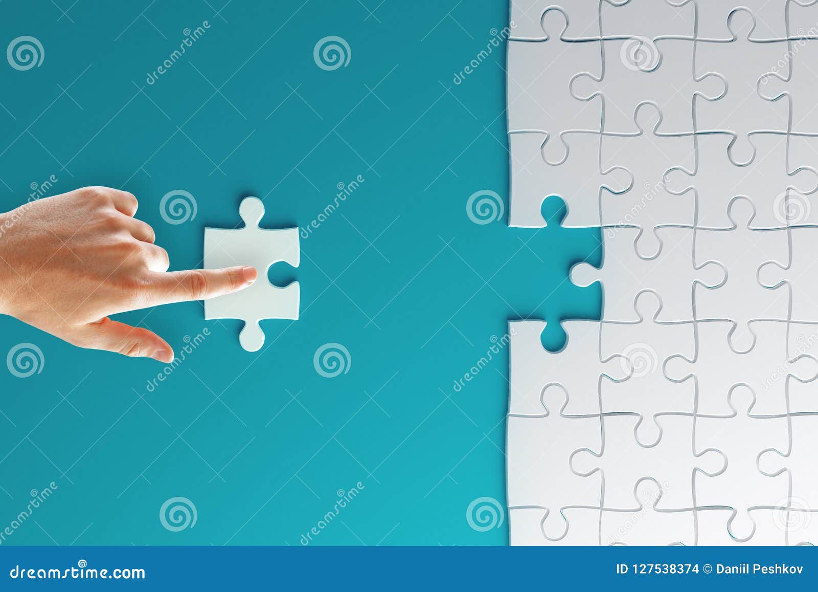 Hand fitting puzzle stock illustration. Illustration of abstract ...