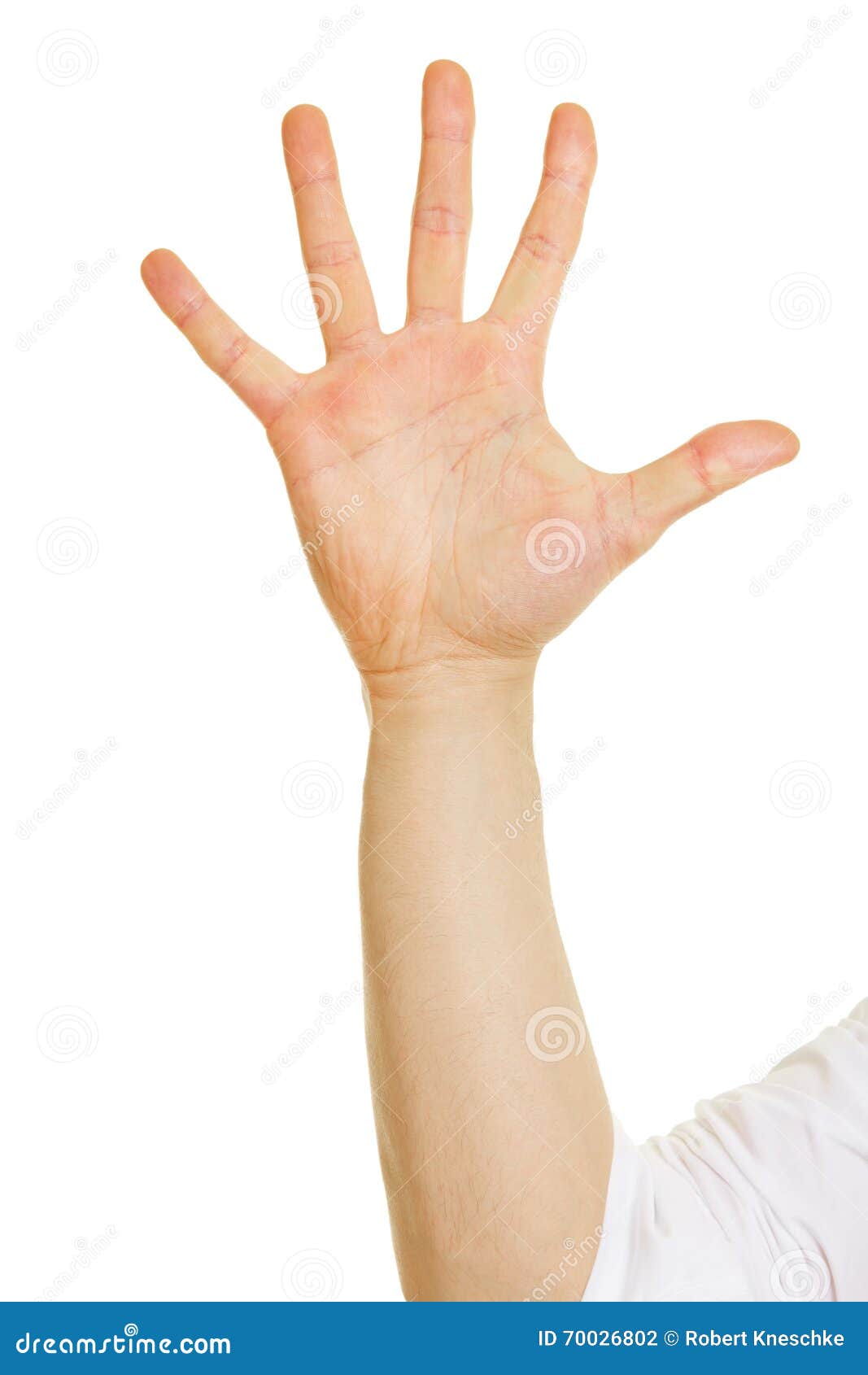 Hand with Five Raised Fingers Stock Photo - Image of performance ...