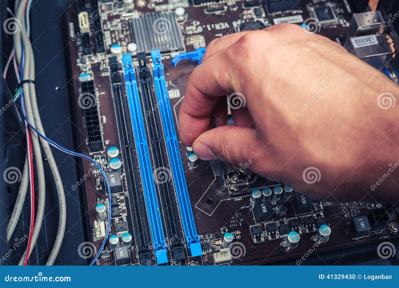 Hand Fixing Computer Components Stock Photo - Image of processor ...
