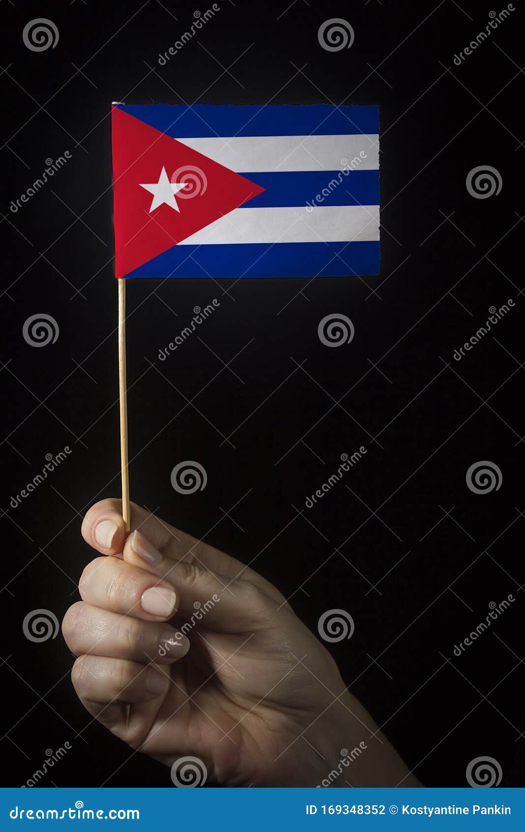Hand with flag of Cuba stock photo. Image of woman, white - 169348352