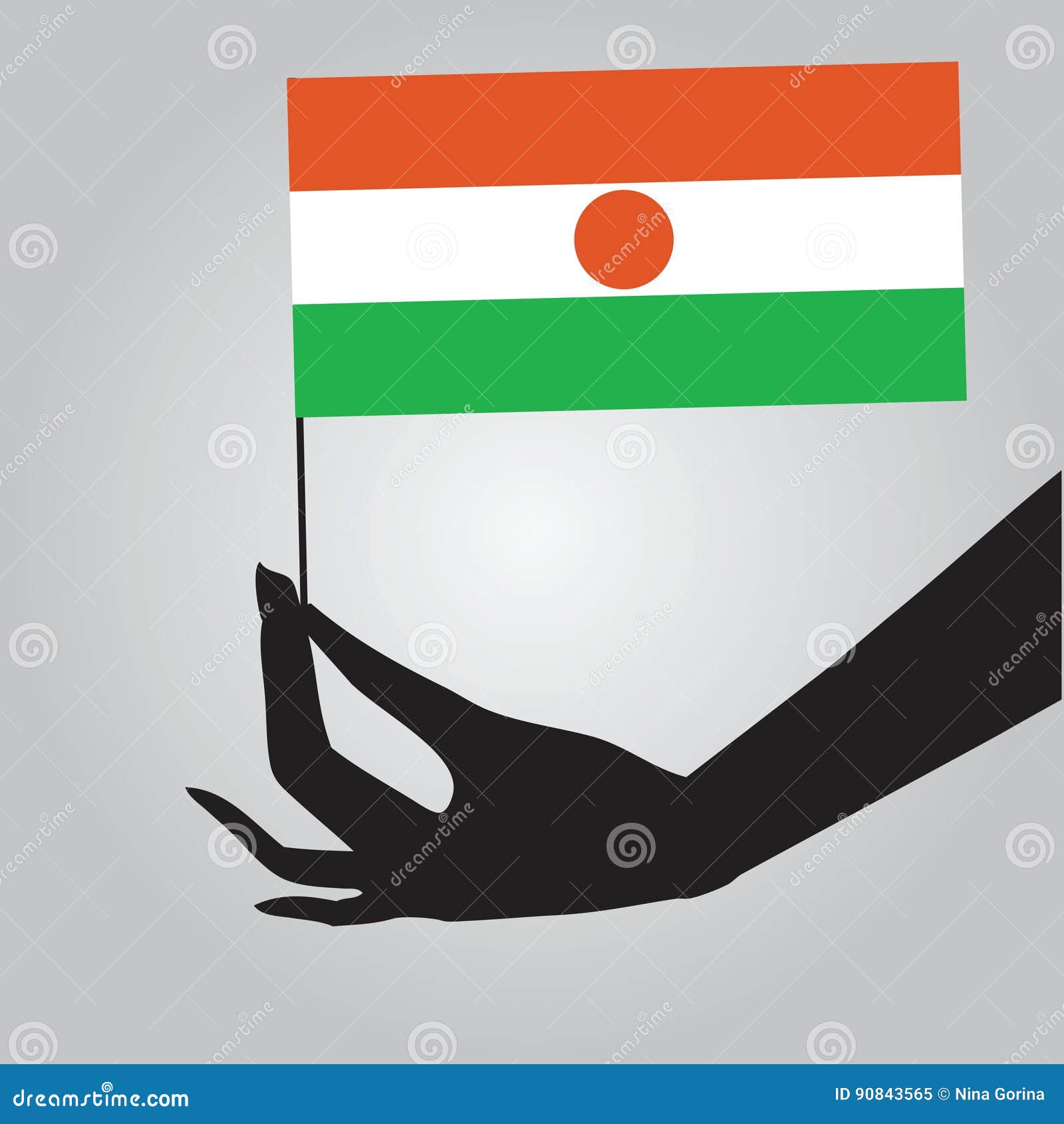 Hand with flag Niger stock vector. Illustration of banner - 90843565