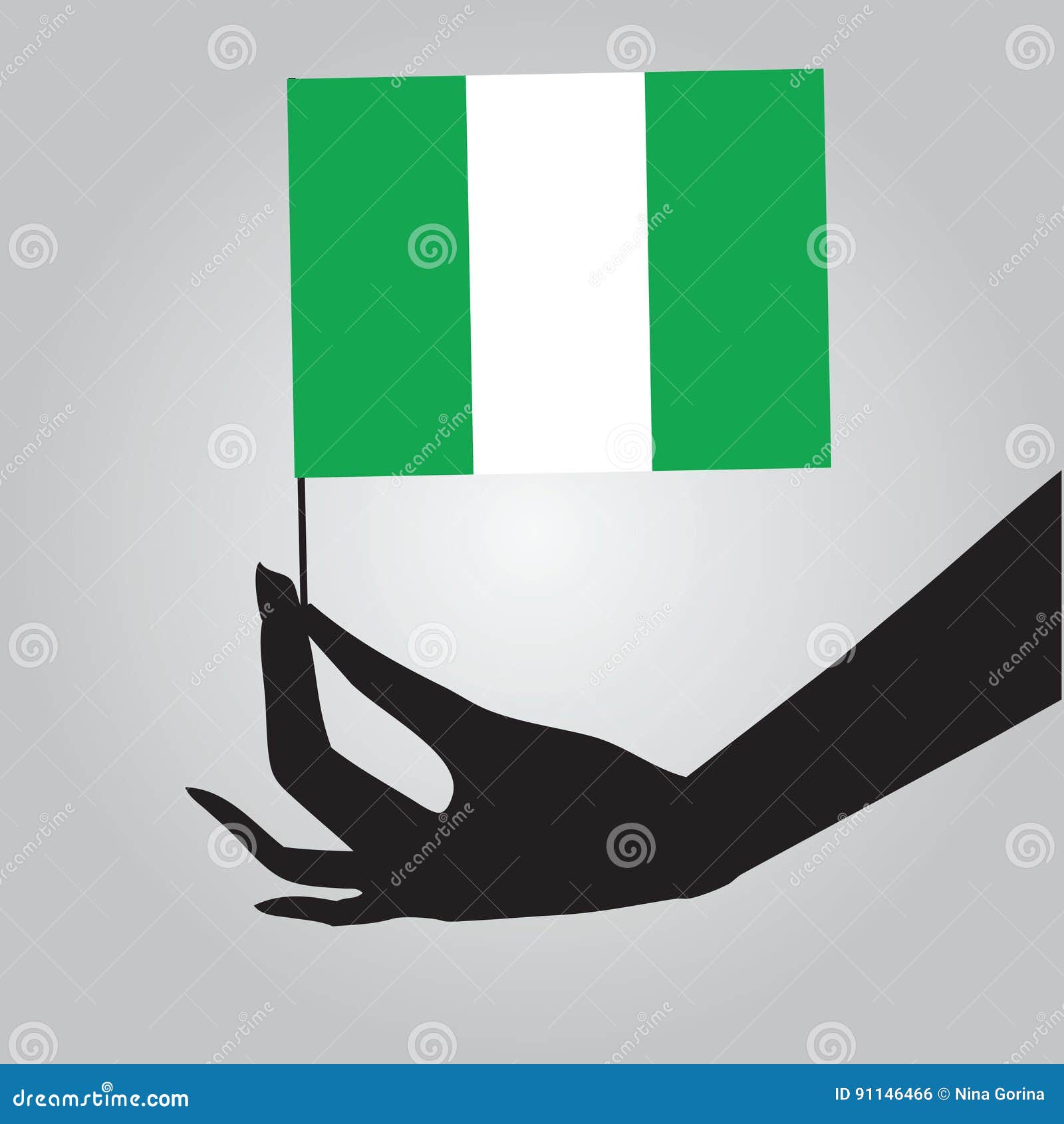 Hand with flag Nigeria stock vector. Illustration of symbolism - 91146466
