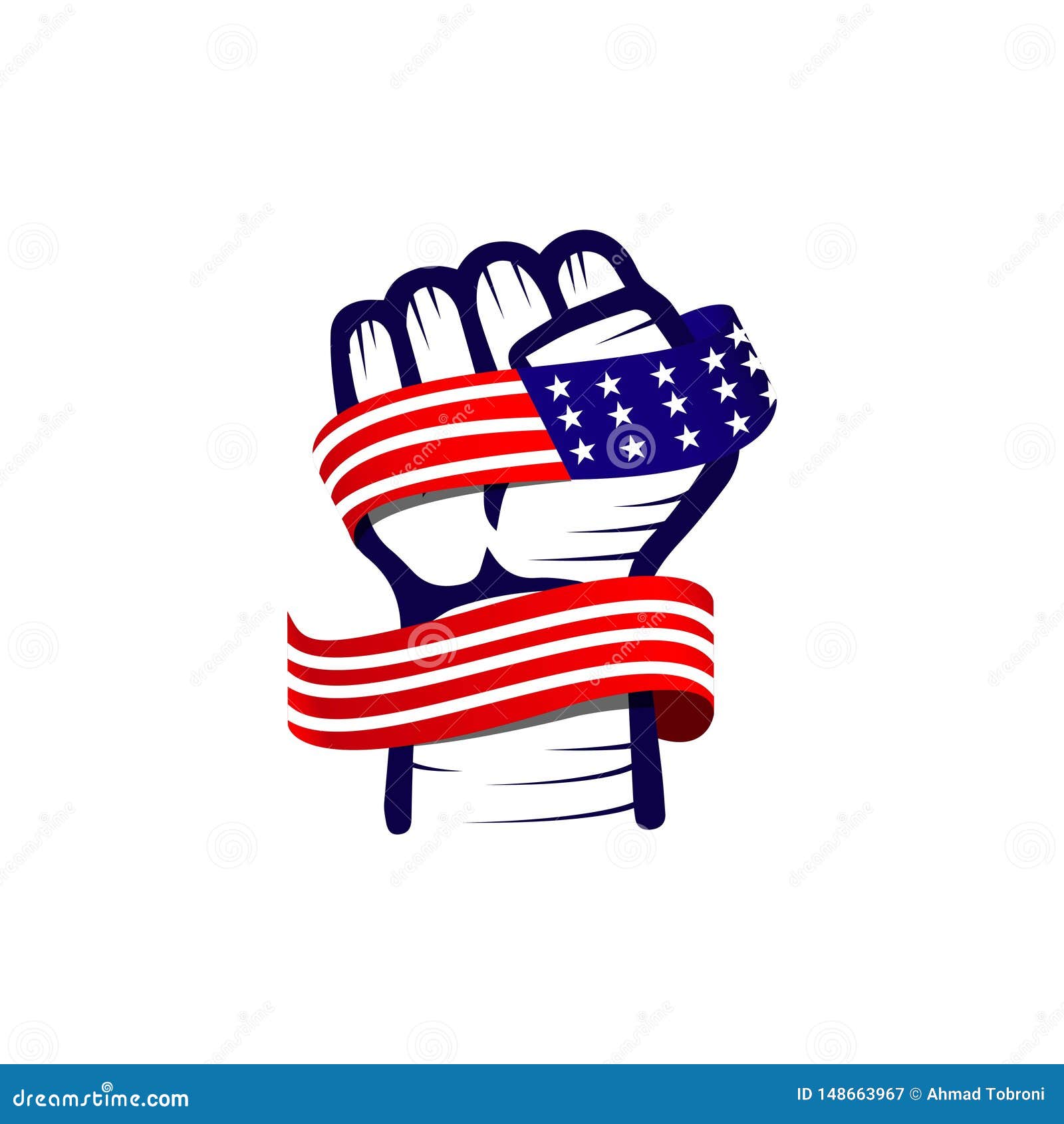 Hand and Flag USA Vector Template Design Illustration Stock Vector ...