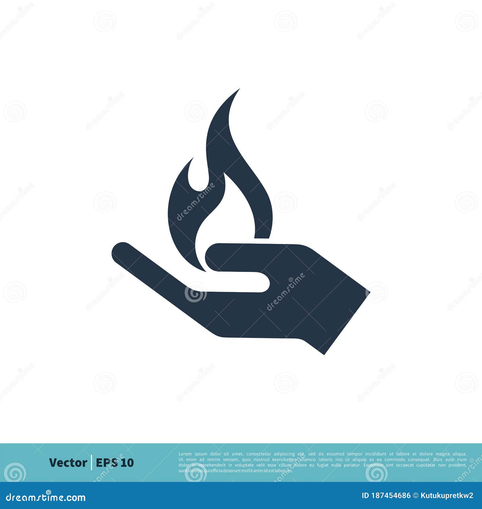 Hand and Flame Fire Icon Vector Logo Template Illustration Design ...