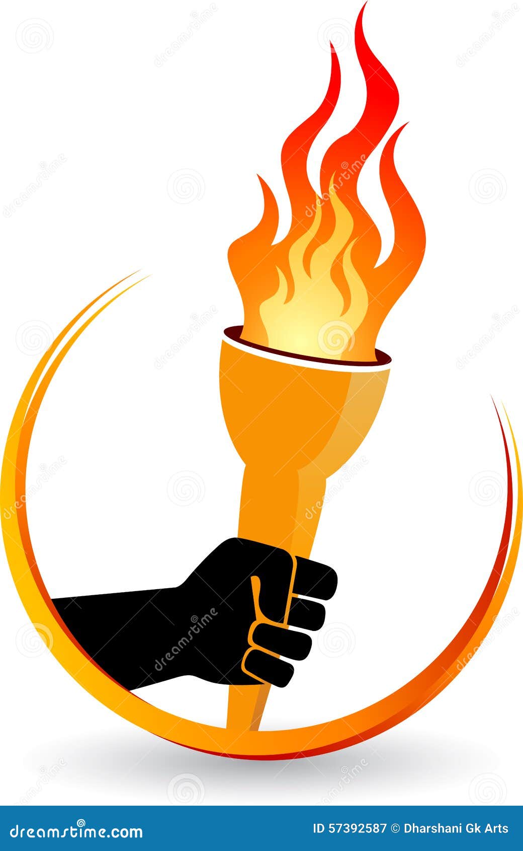 Olympic Torch Logo With Hands