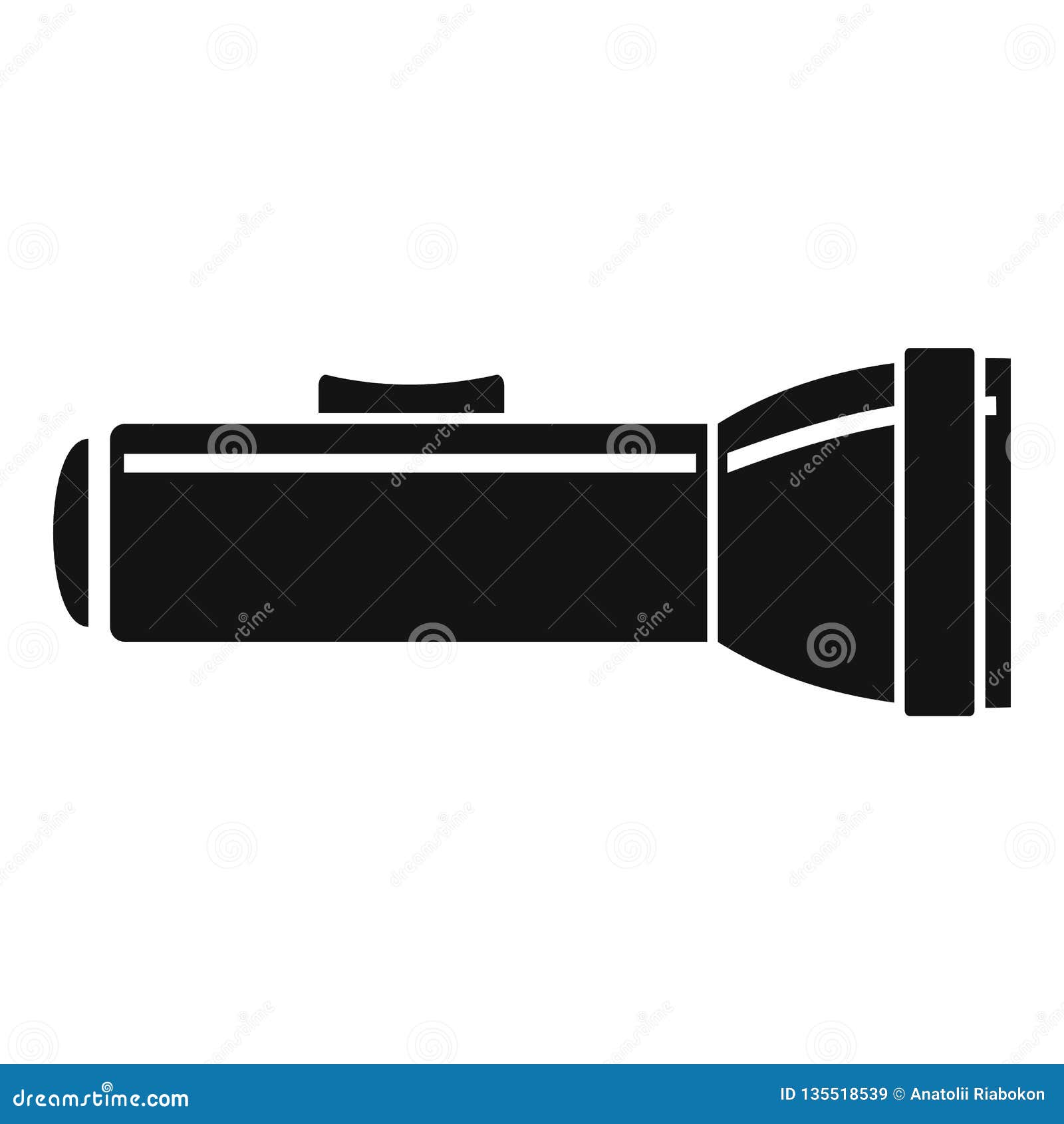 Hand Flashlight Icon, Simple Style Stock Vector - Illustration of ...