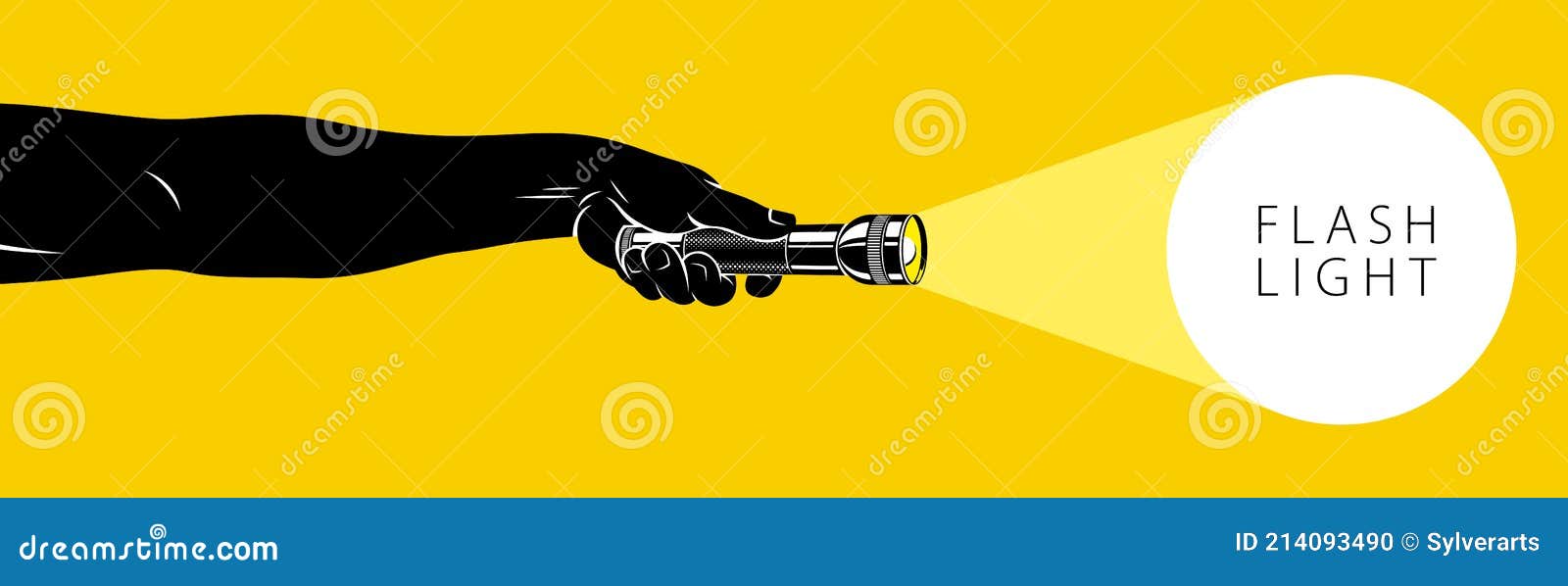 Hand with Flashlight Vector Concept Trendy Illustration, with Copy ...
