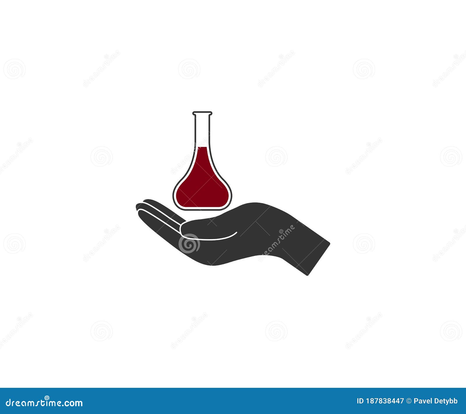 Hand, Flask Icon. Vector Illustration, Flat Design. Stock Vector ...