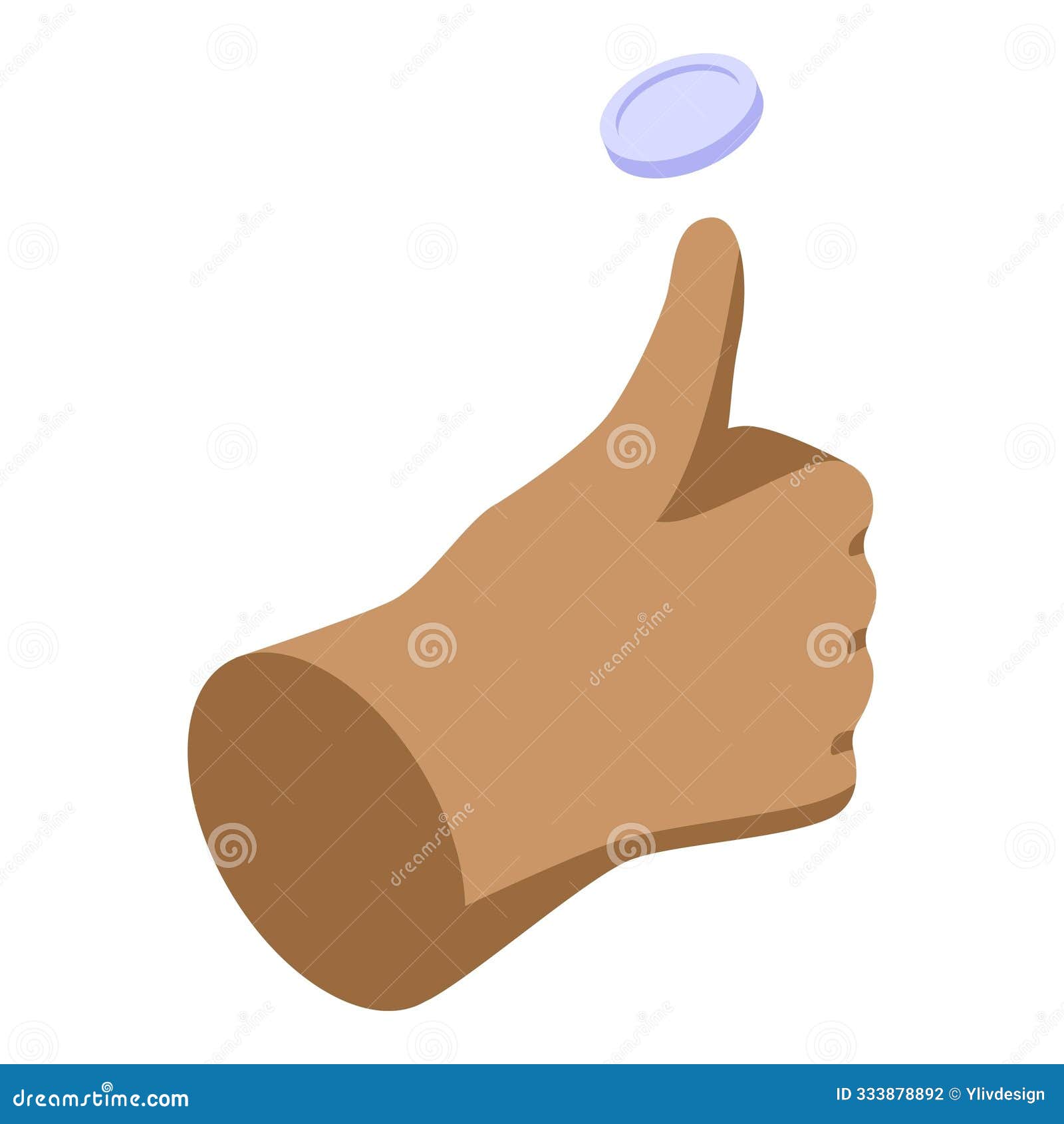 Hand Flipping Coin Making Decision Isometric Illustration Stock ...