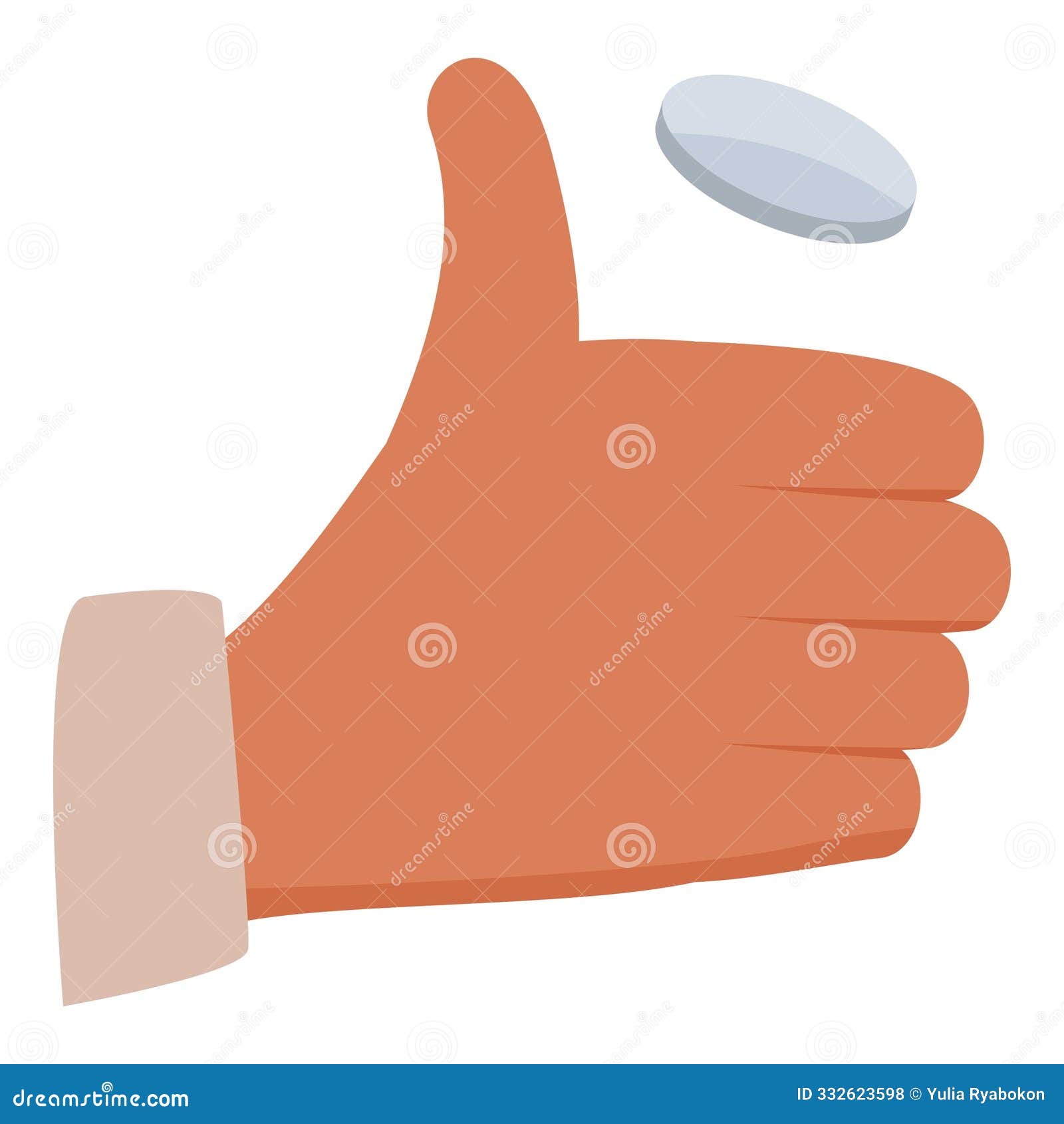 Hand Flipping Coin Making Decision Isometric Illustration ...