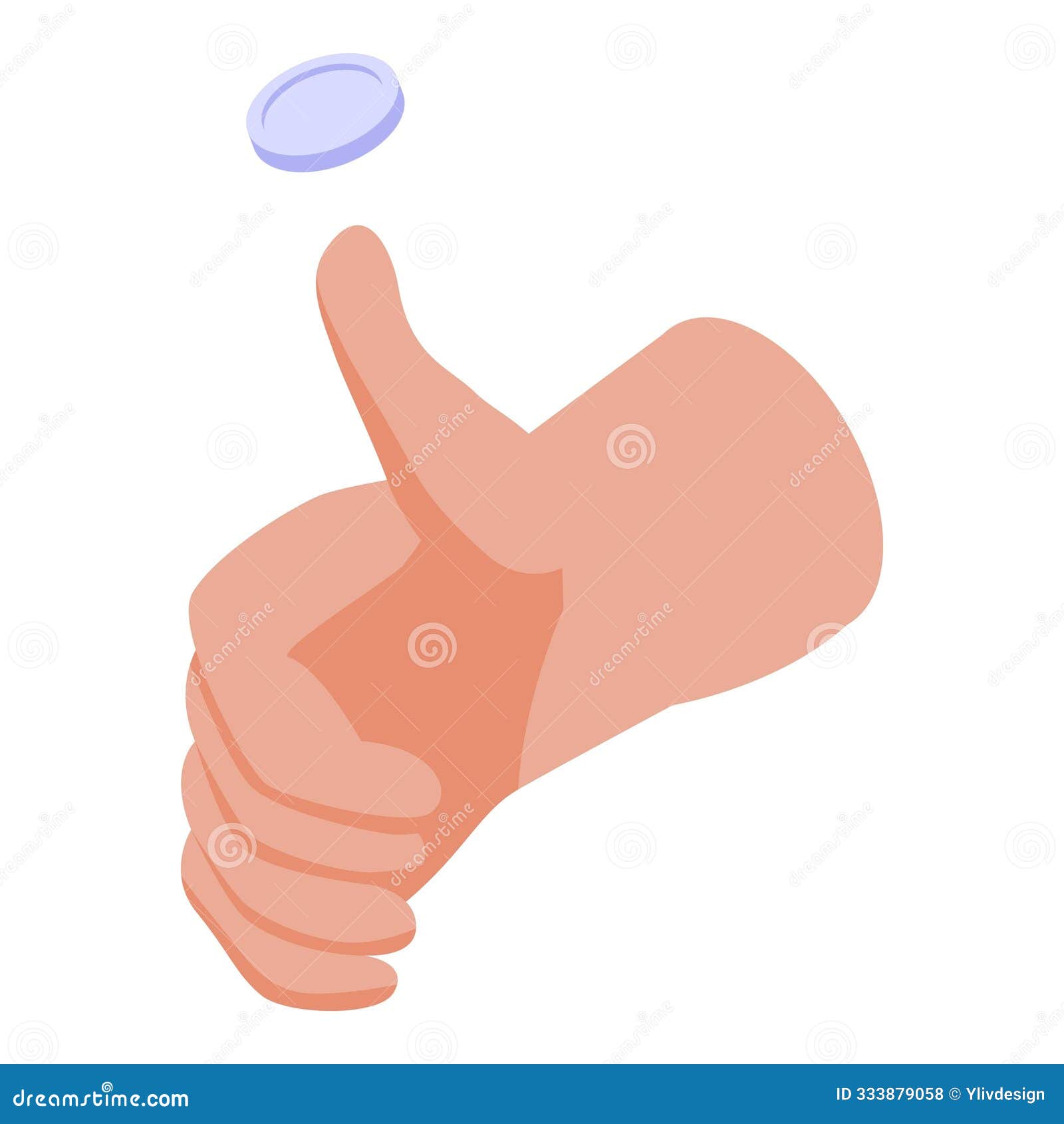 Hand Flipping a Coin To Make a Decision Stock Illustration ...