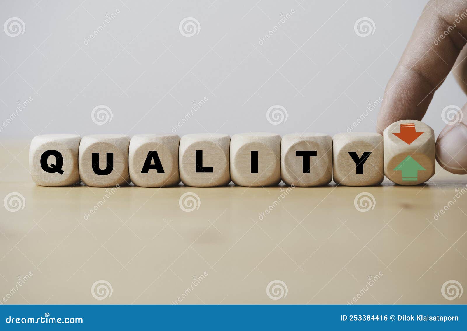 Hand Flipping between Green Up Arrow and Red Down Arrow with Quality ...