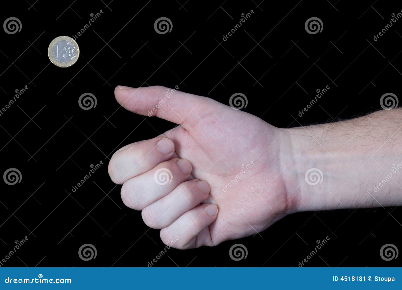 Hand Flipping One Euro Coin Stock Image - Image of fist, euro: 4518181